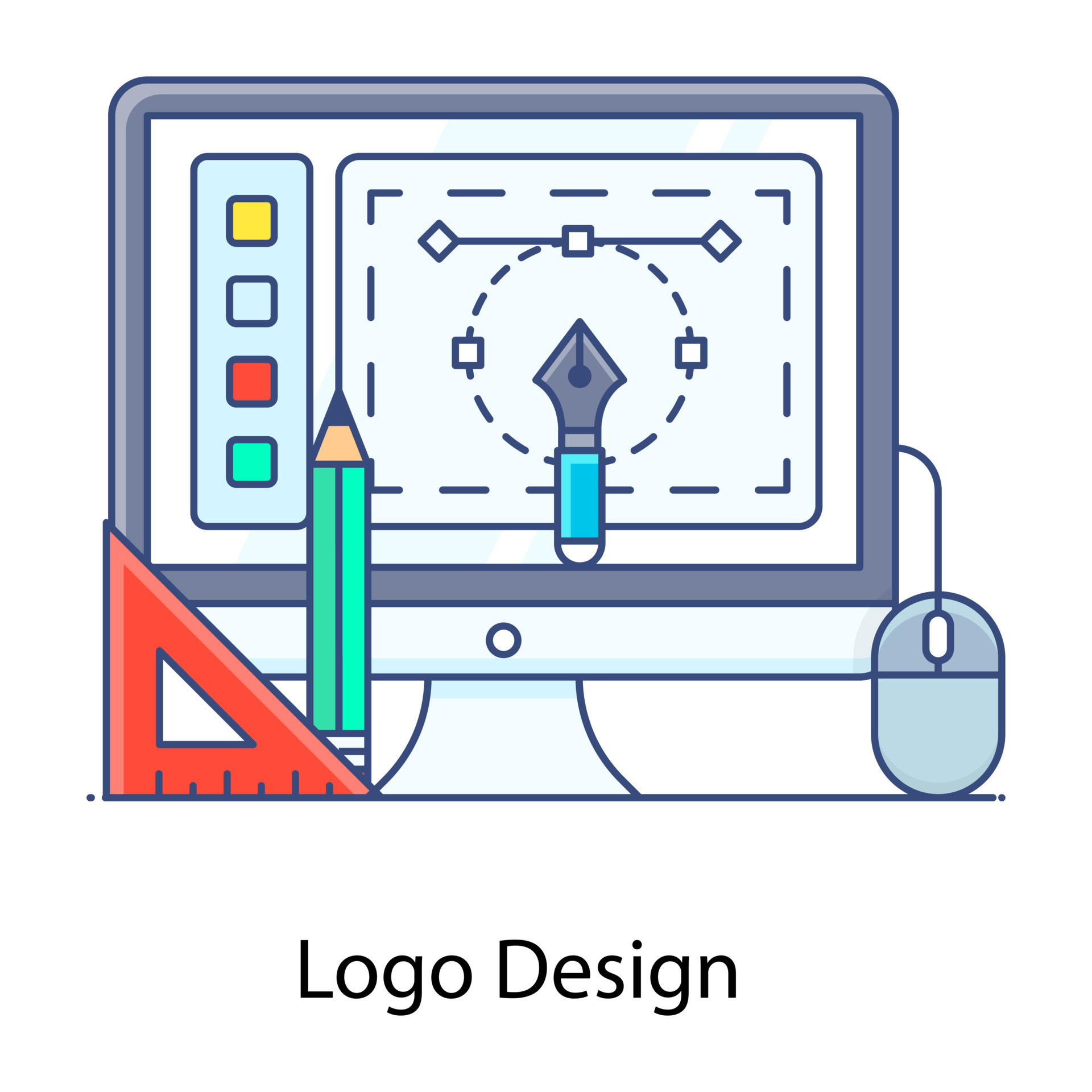 Logo design flat outline icon, graphic designing 5231279 Vector Art at ... Logo design flat outline icon, graphic designing 5231279 Vector Art at ...