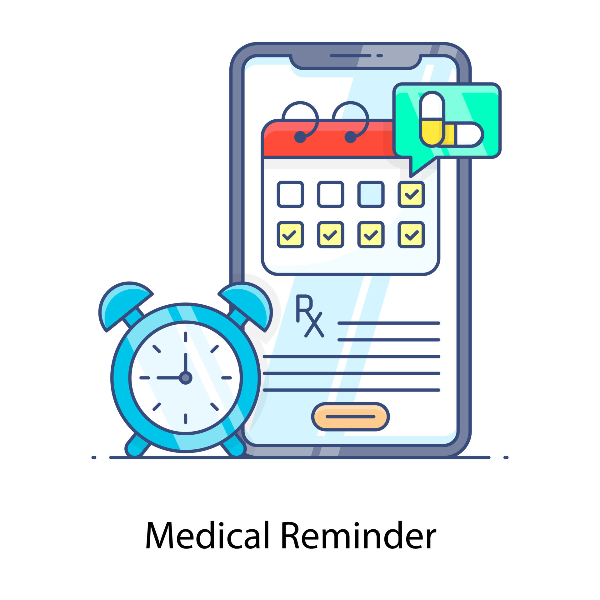 Concept icon of medical reminder, flat outline design 5231719 Vector ... Concept icon of medical reminder, flat outline design 5231719 Vector ...