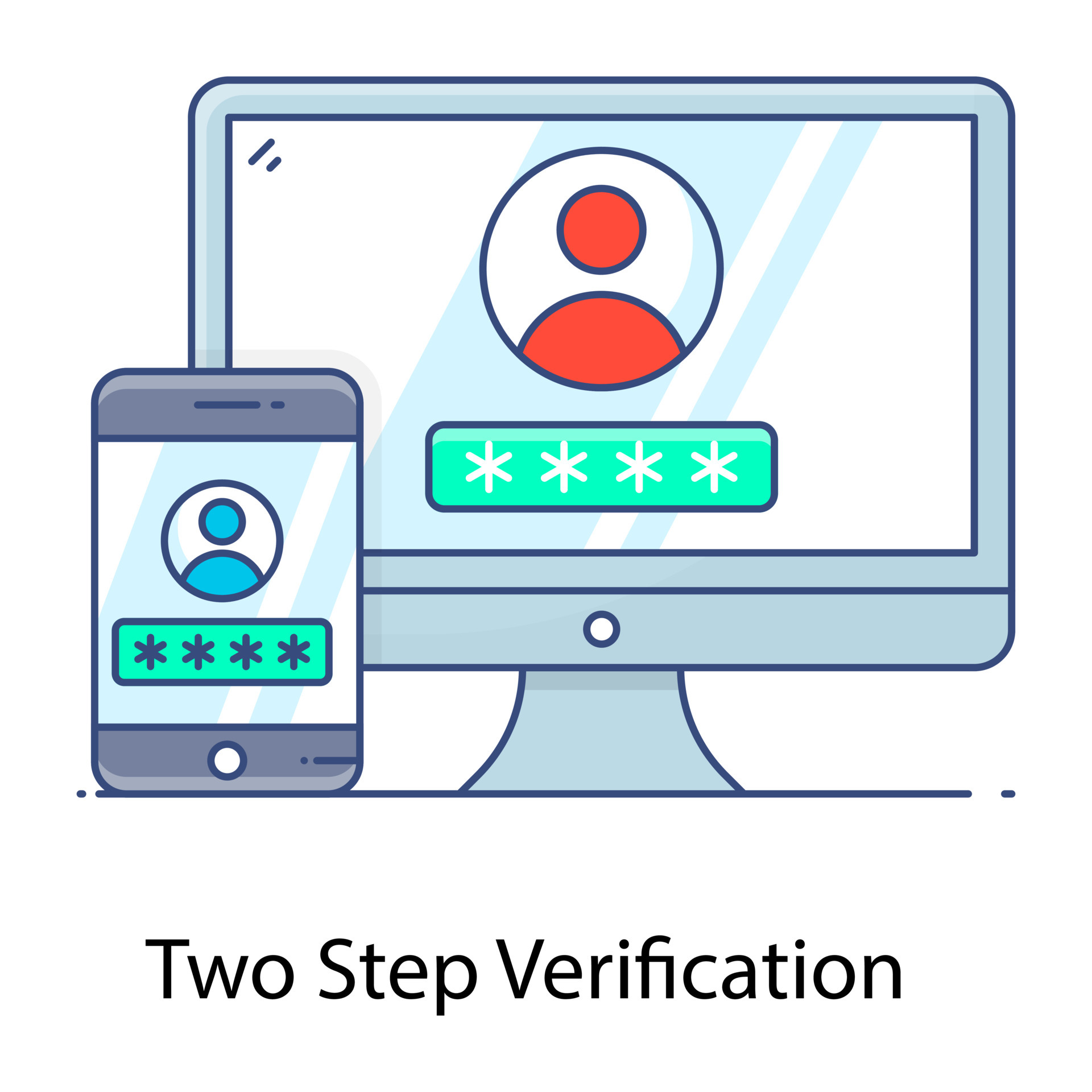 Two Step Verification Icon In Editable Flat Outline Design 5232534 Vector Art At Vecteezy
