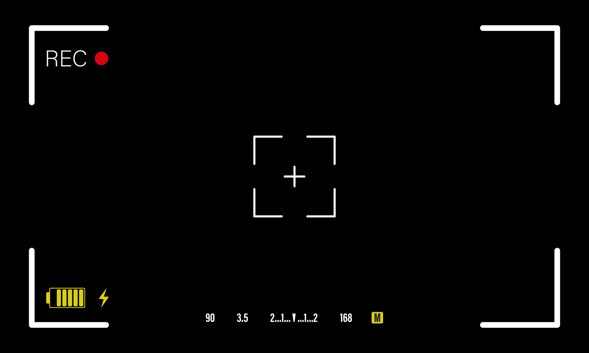Interface viewfinder with digital camera settings on black background ... Interface viewfinder with digital camera settings on black background ...