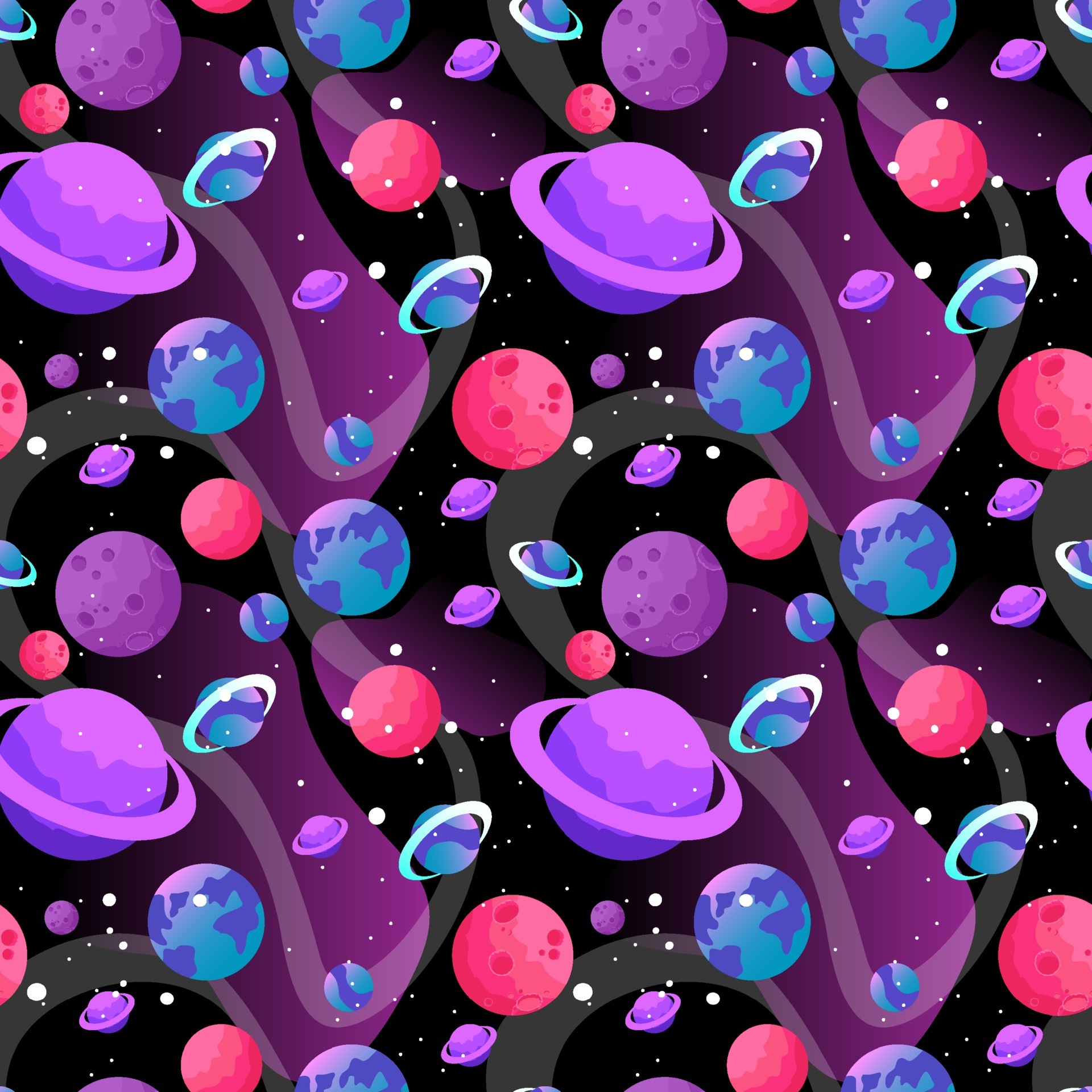 outer space seamless illustration vector image 5236808 Vector Art at ...