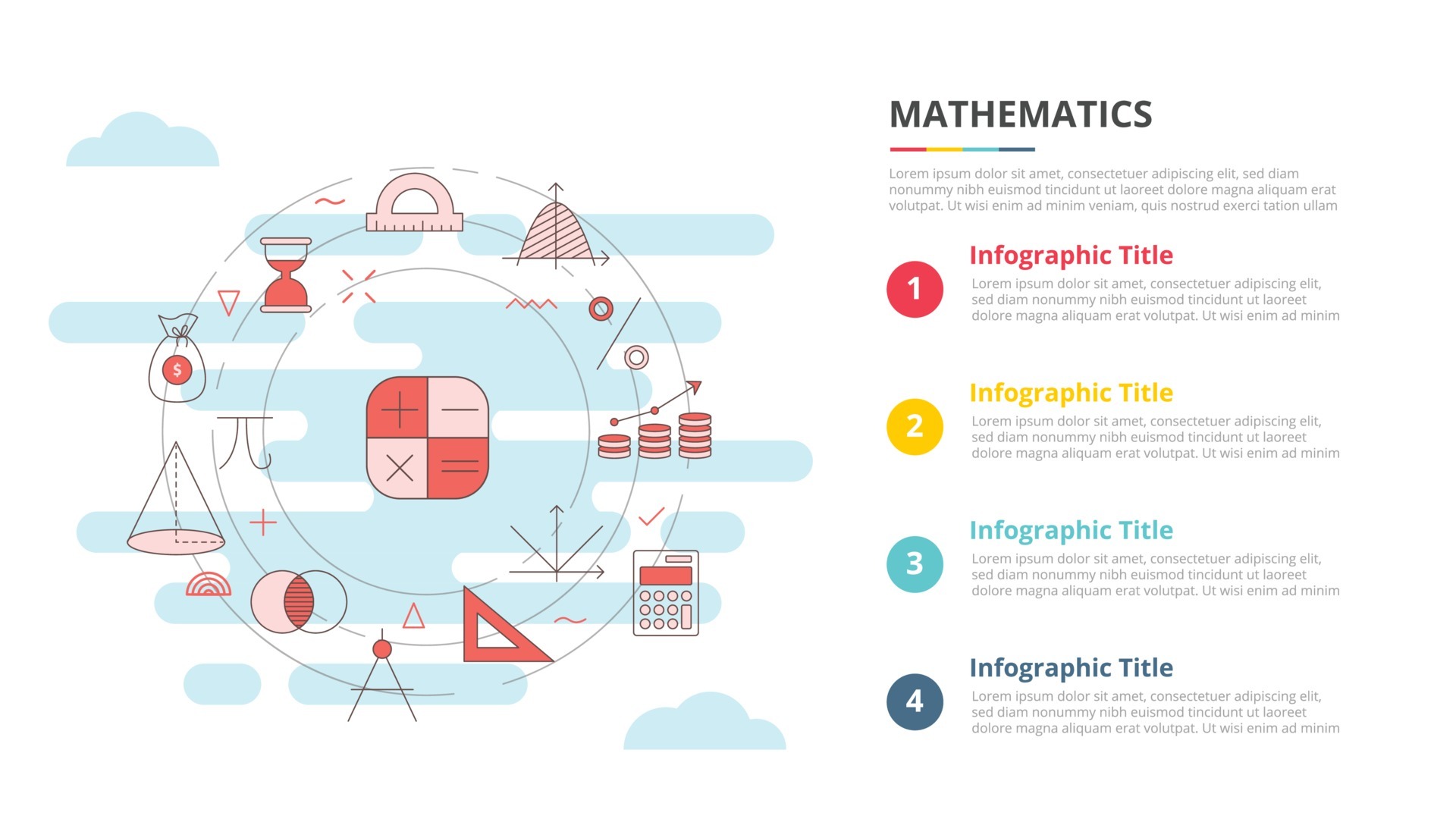 Mathematics Concept For Infographic Template Banner With Four Point List Information 5237338