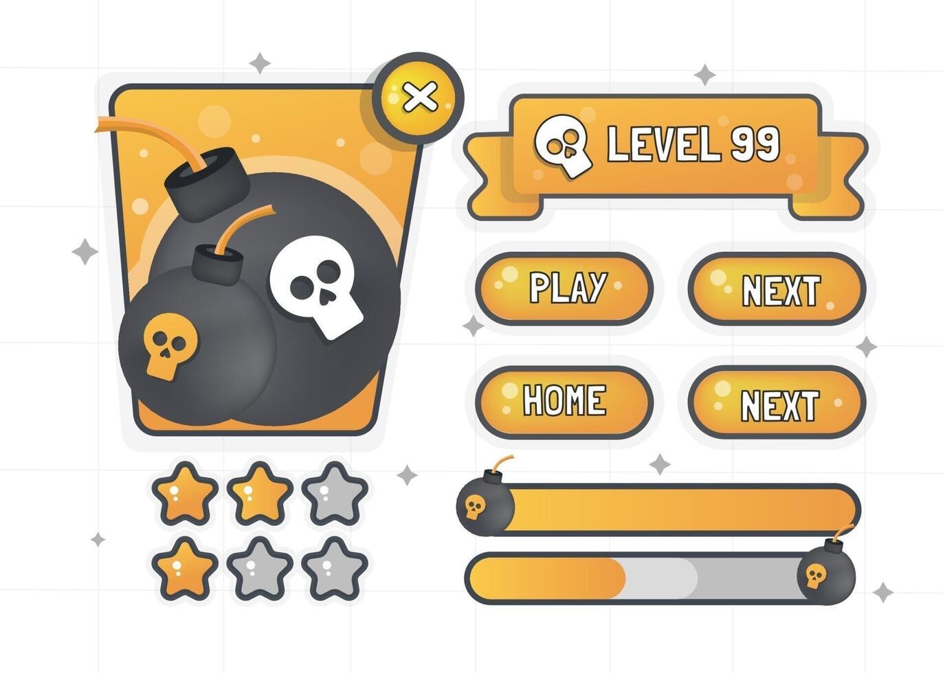 Vector game template gui kit. Interface log in page elements 5238473 Vector Art at Vecteezy