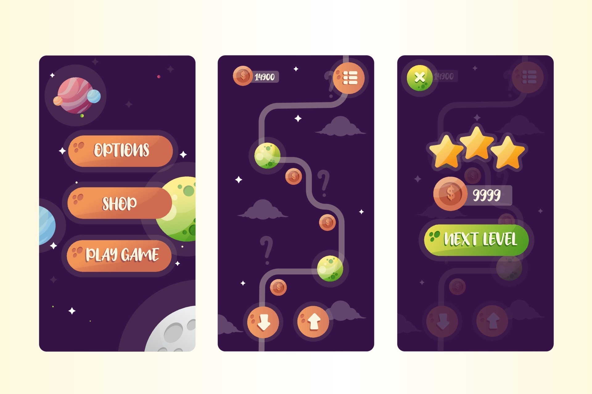 Vector Game Template Gui Kit Interface Log In Page Elements 5238476 Vector Art At Vecteezy