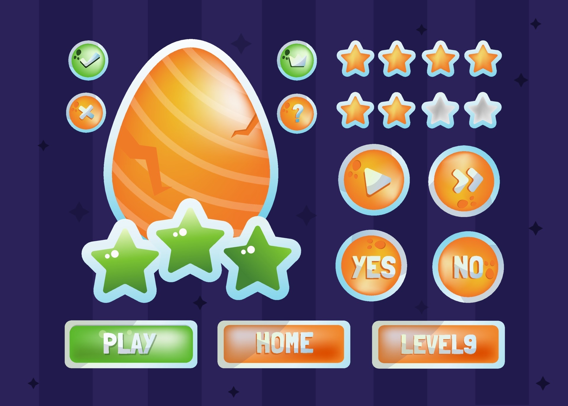 Vector Game Template Gui Kit Interface Log In Page Elements 5238487 Vector Art At Vecteezy