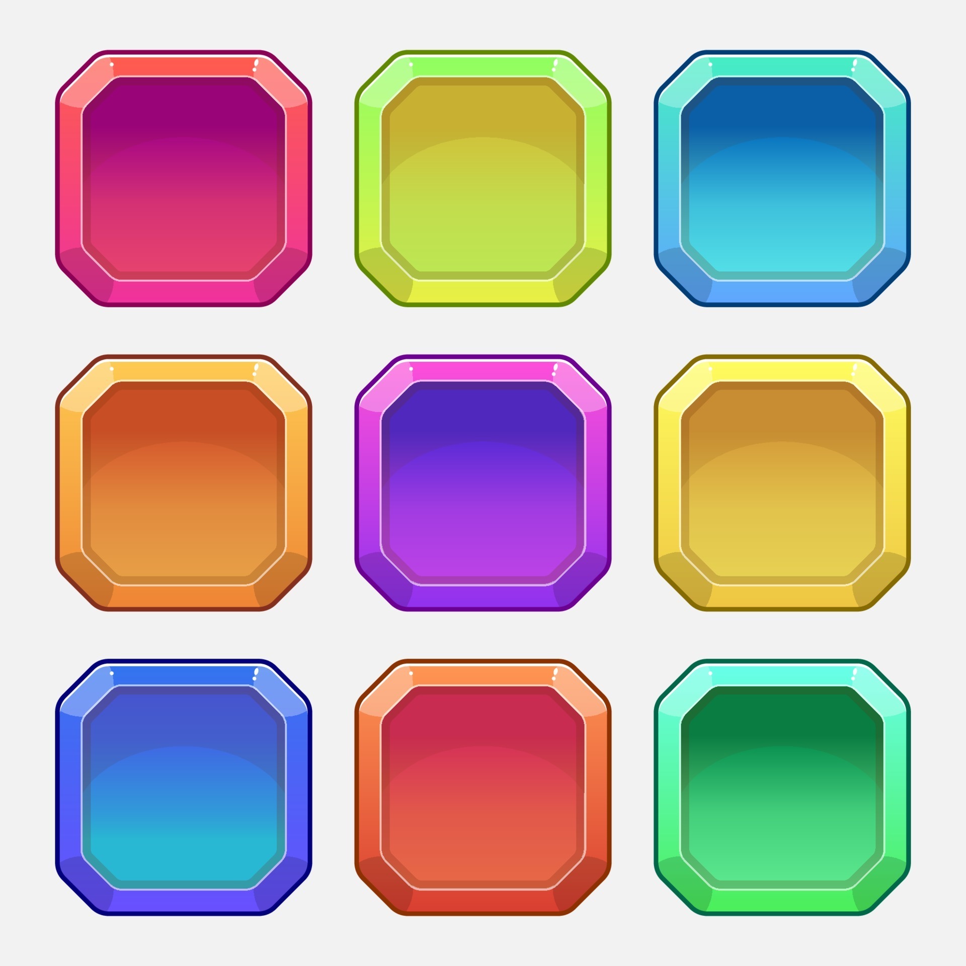 Button Set Designed Game User Interface Gui For Video Games Computers 5238815 Vector Art At