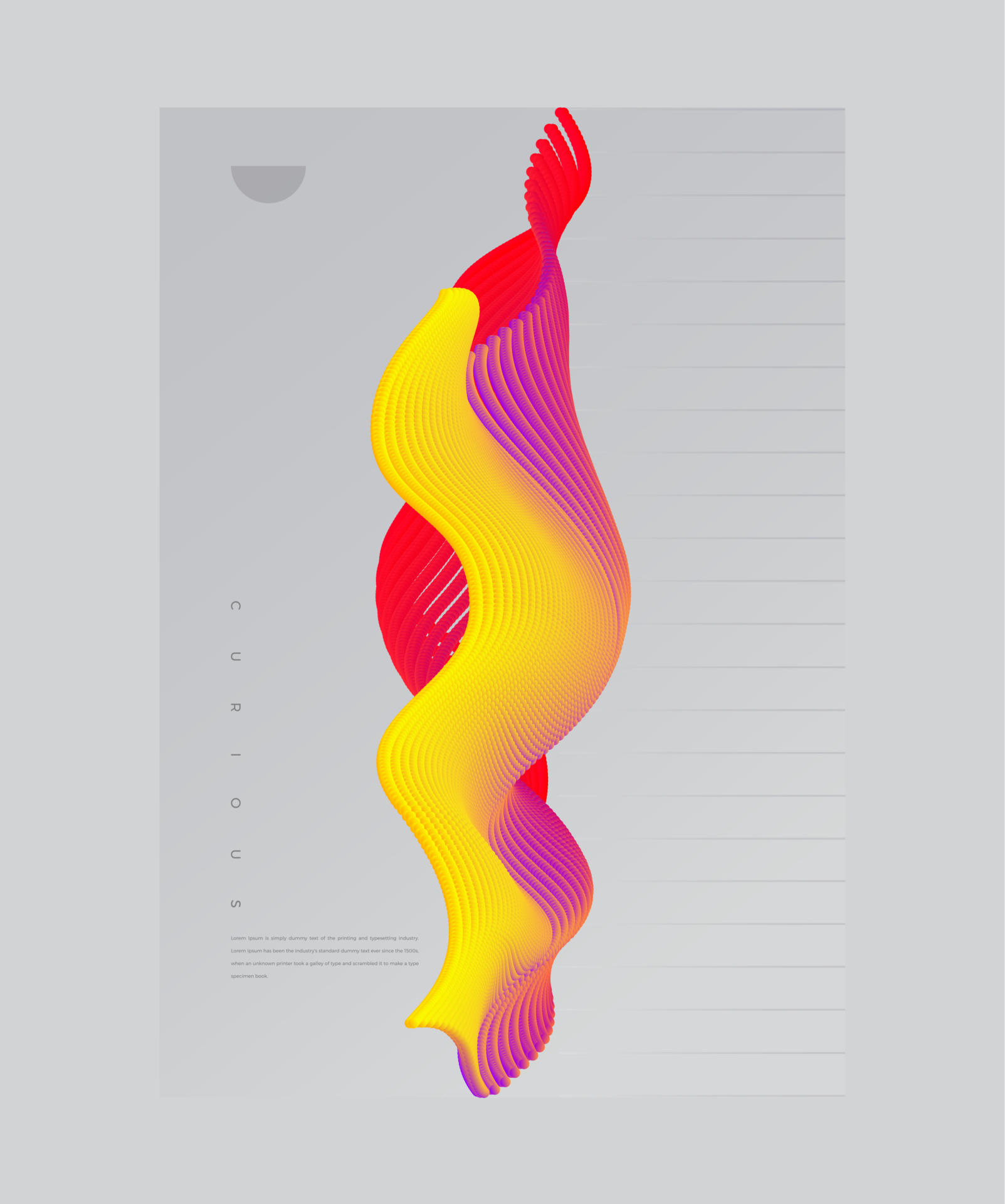 Abstract Cover Page Design With Colorful Particle Line Wave