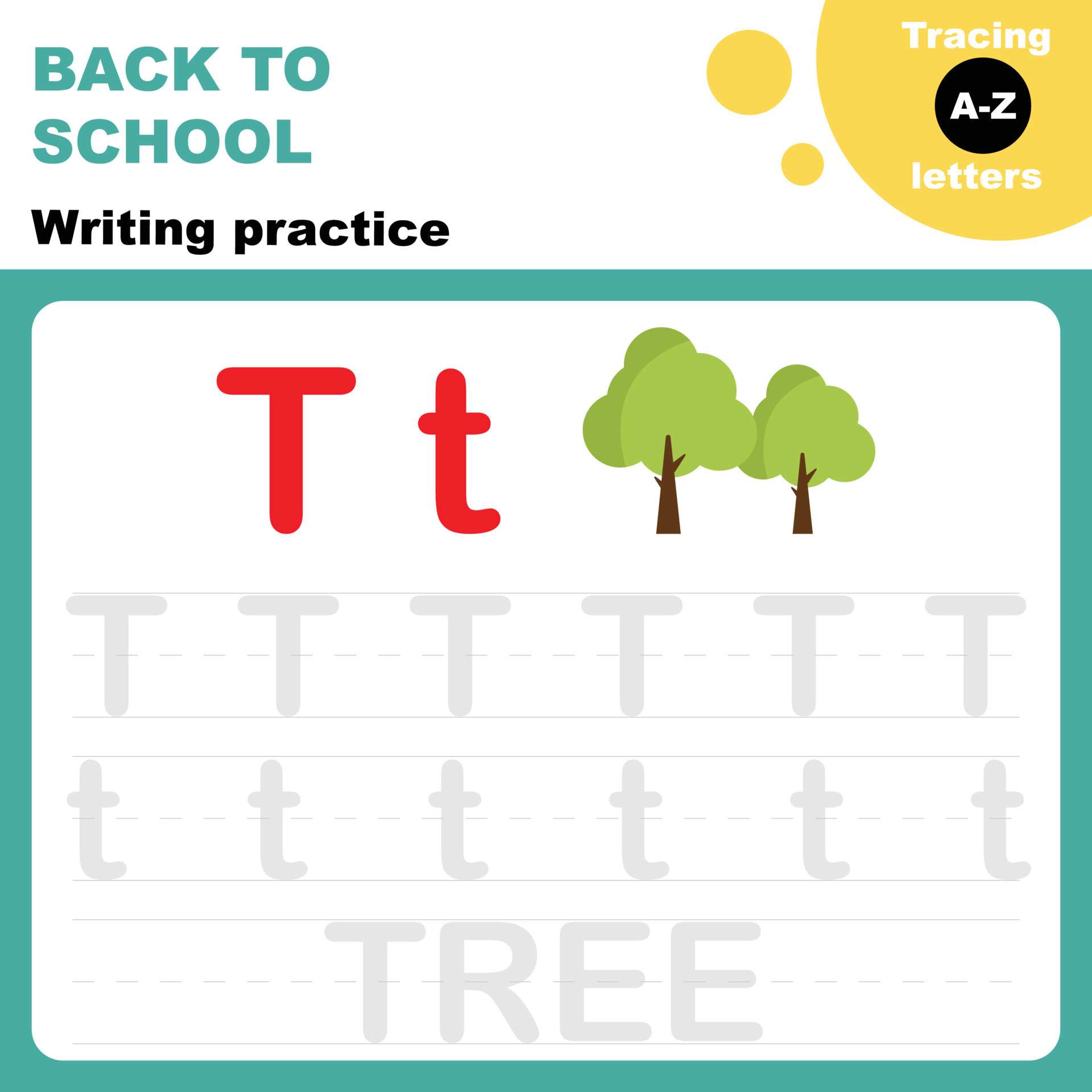 Tracing alphabet letters, pre-k writing practice printable worksheet ...