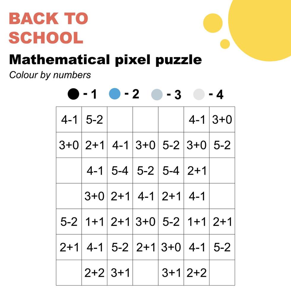 pixel puzzle colour by numbers 5241095 Vector Art at Vecteezy