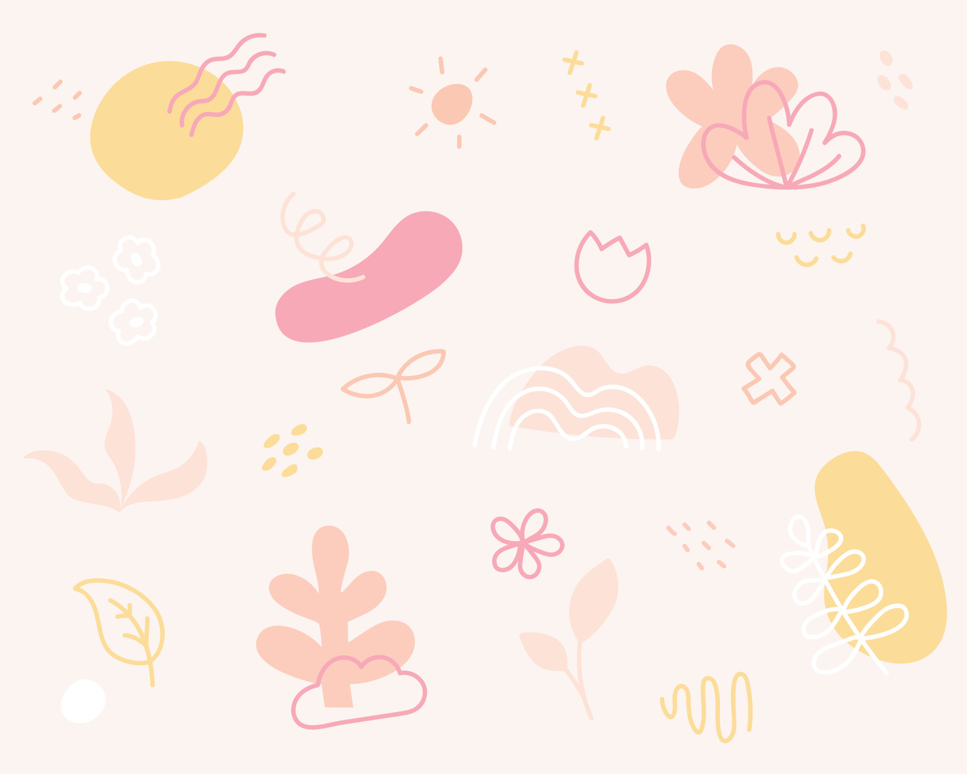 The leaves are simply expressed with lines and colors. Simple pattern ...