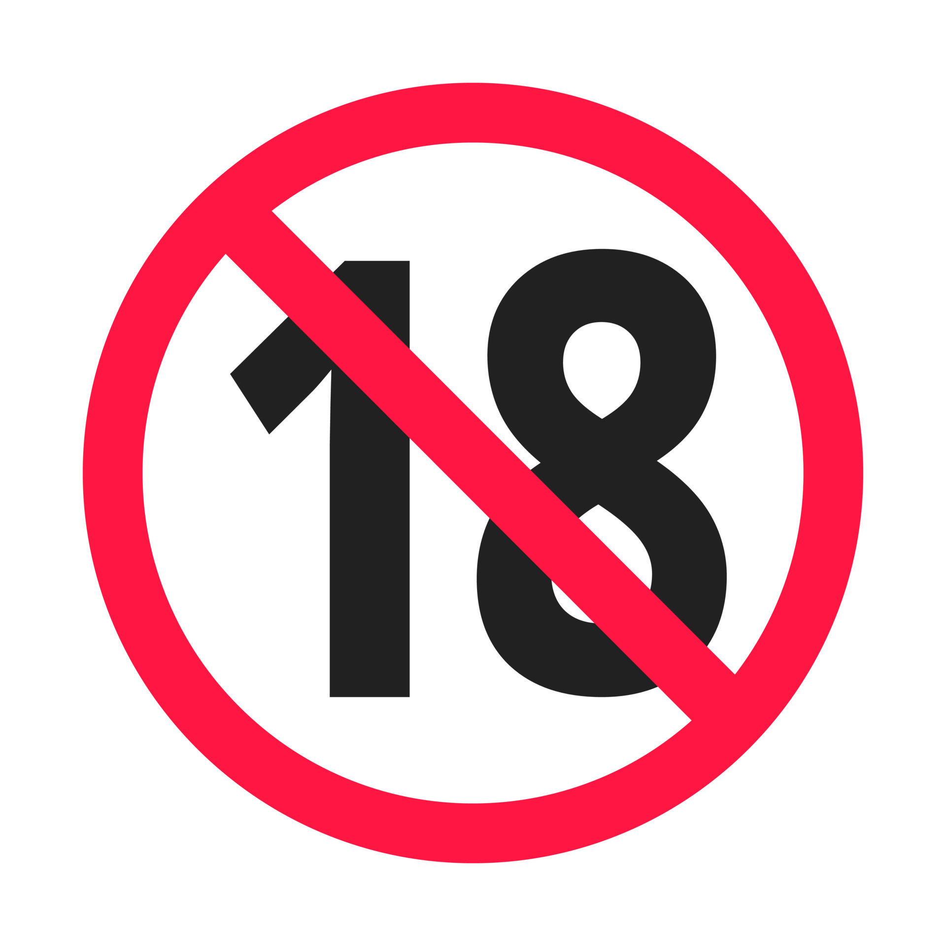 Ilustración De Vector De Signo De Icono Redondo Prohibido Menores De 18