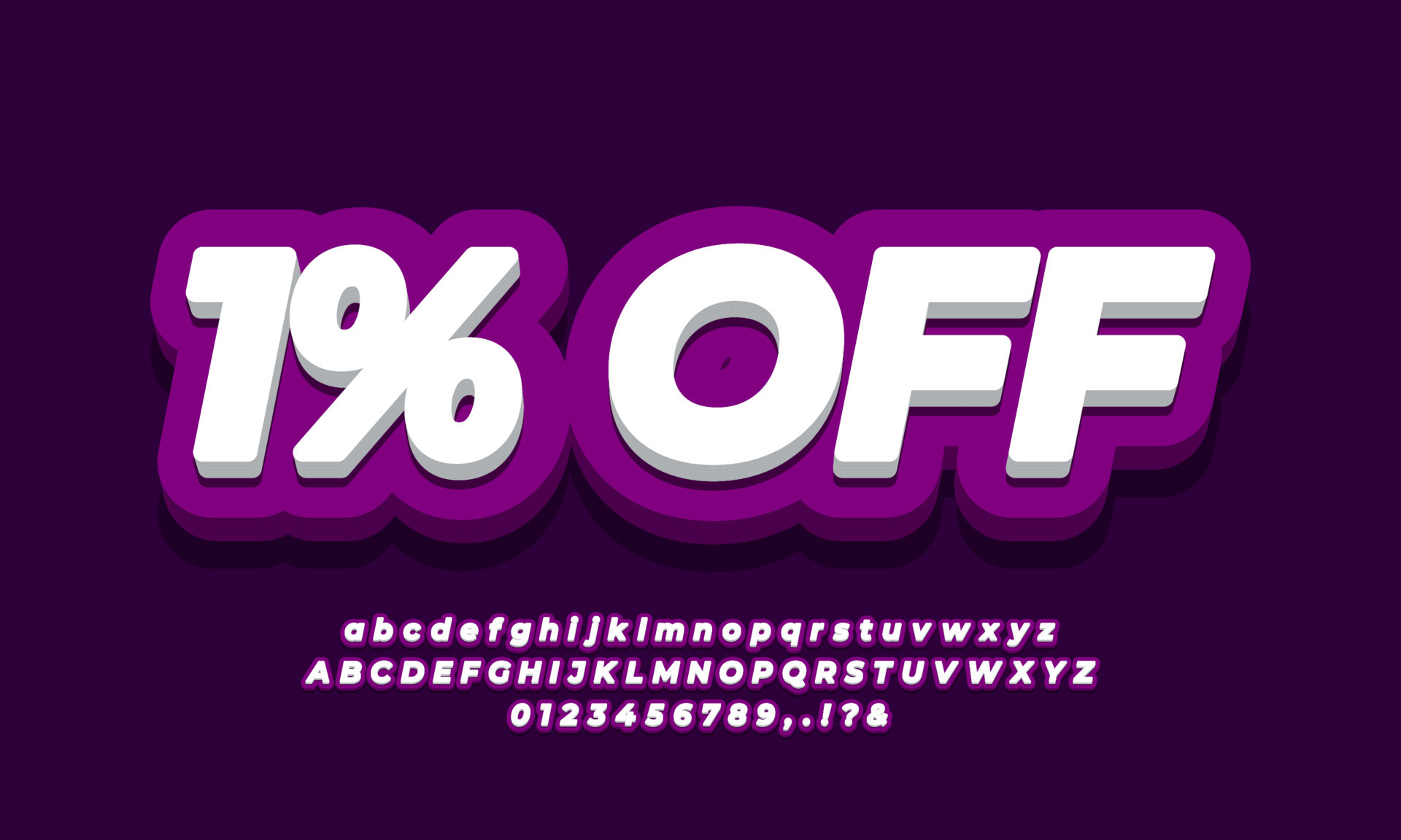 1 Percent Off One Percent Sale Discount Promotion Text 3d Purple 1-percent-off-one-percent-sale-discount-promotion-text-3d-purple