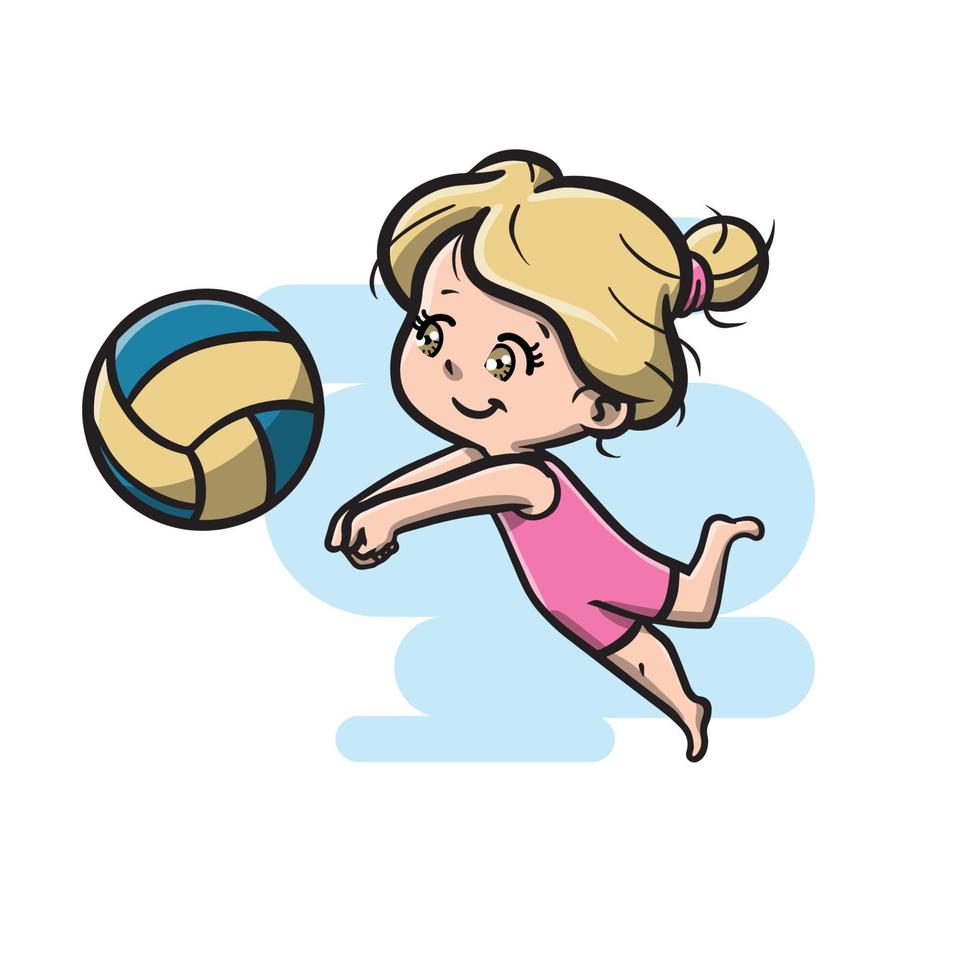 Cute Girl at The Beach in Summer Time 5252487 Vector Art at Vecteezy