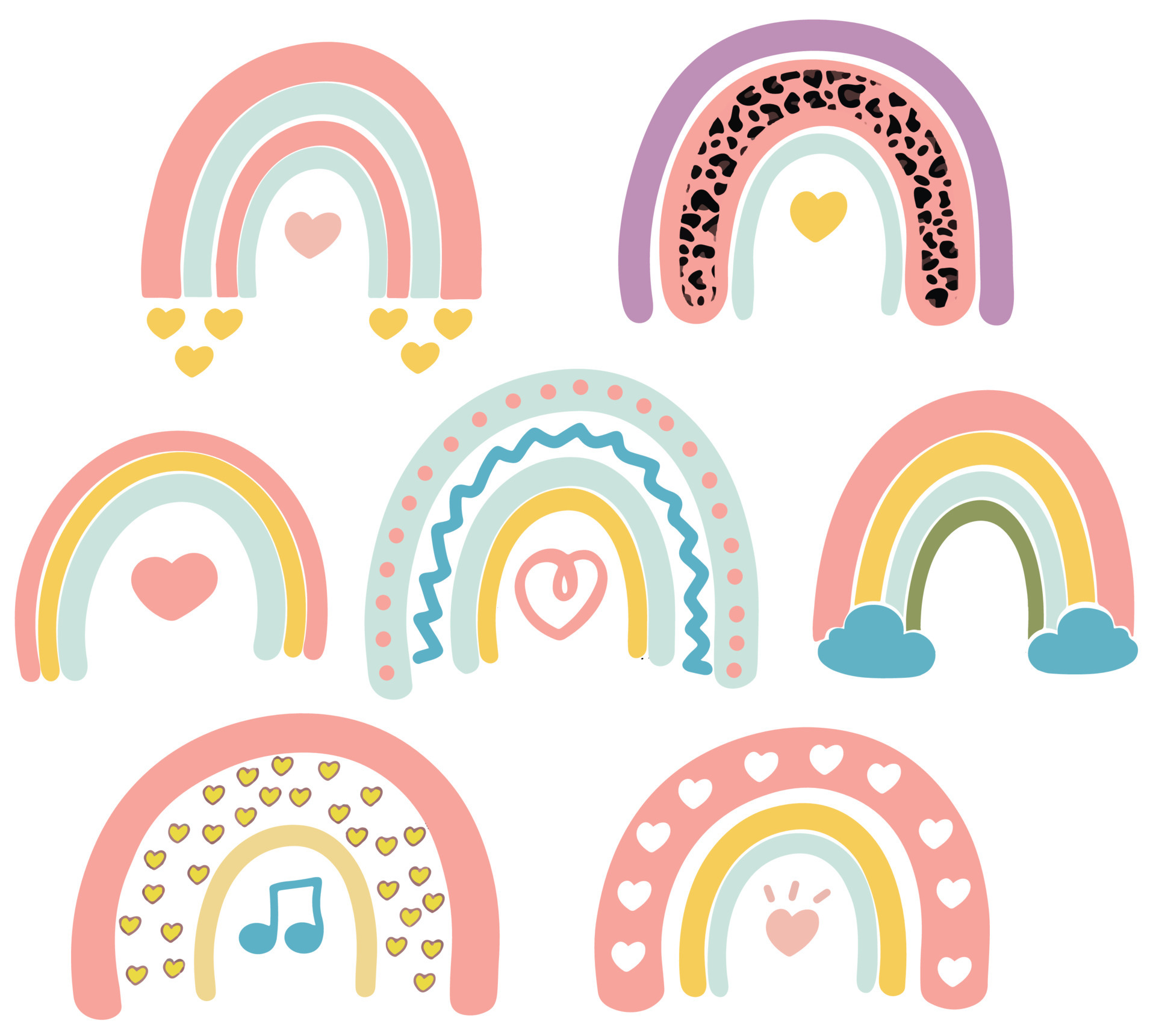 Hand drawn Cute rainbow Pastel 5256719 Vector Art at Vecteezy
