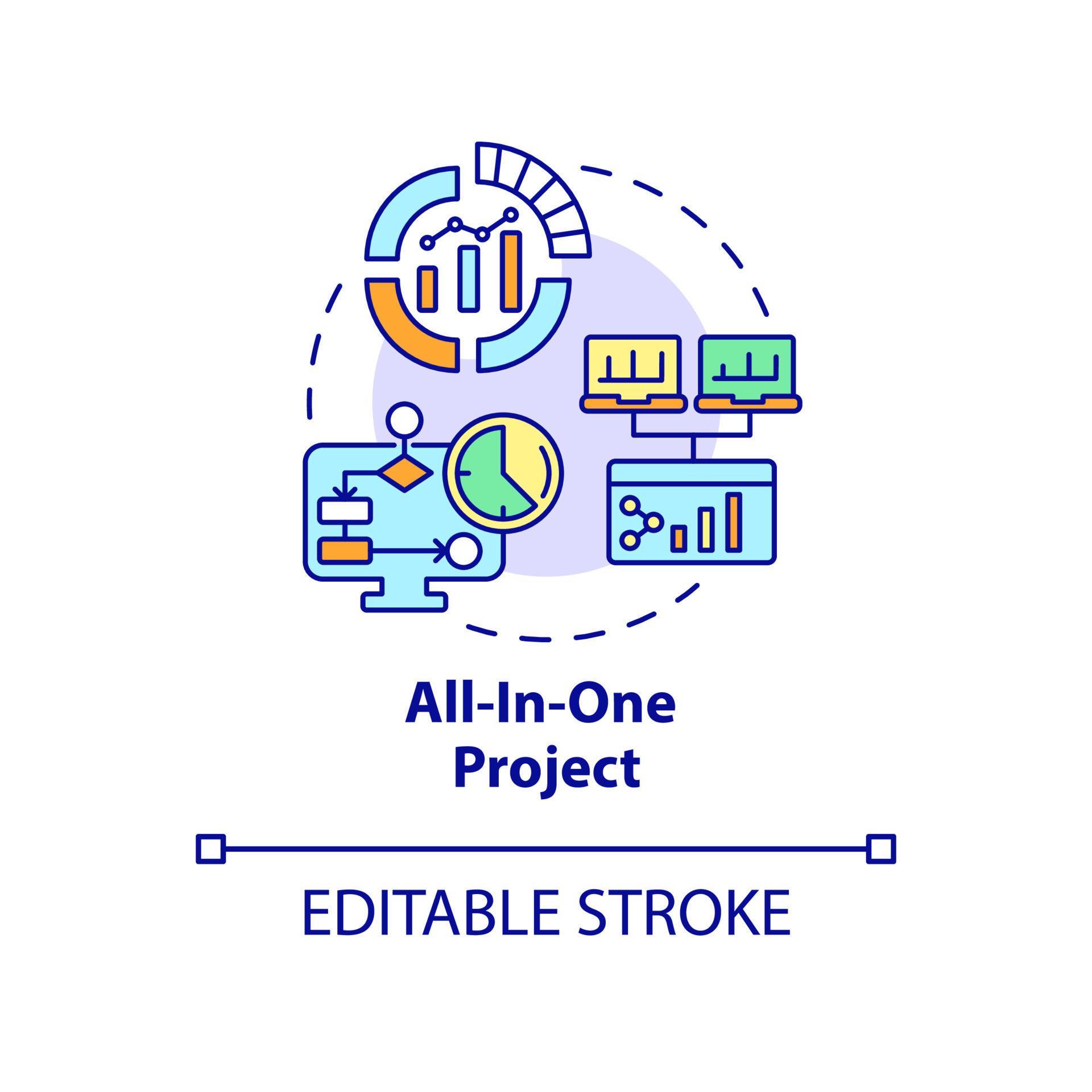 All-in-one project concept icon. Business program abstract idea thin ...