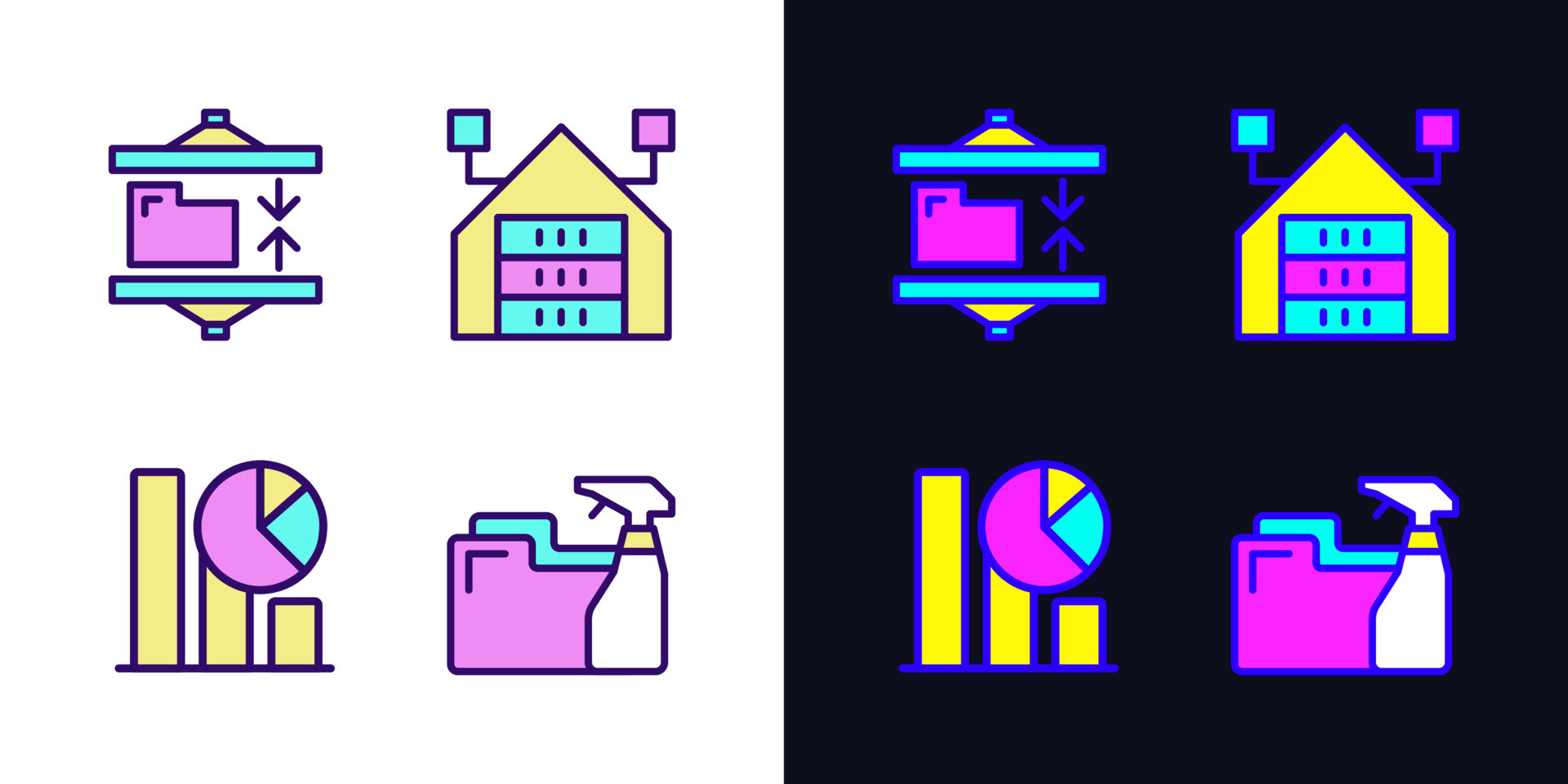 Data Mining Processes Light And Dark Theme Rgb Color Pixel Perfect