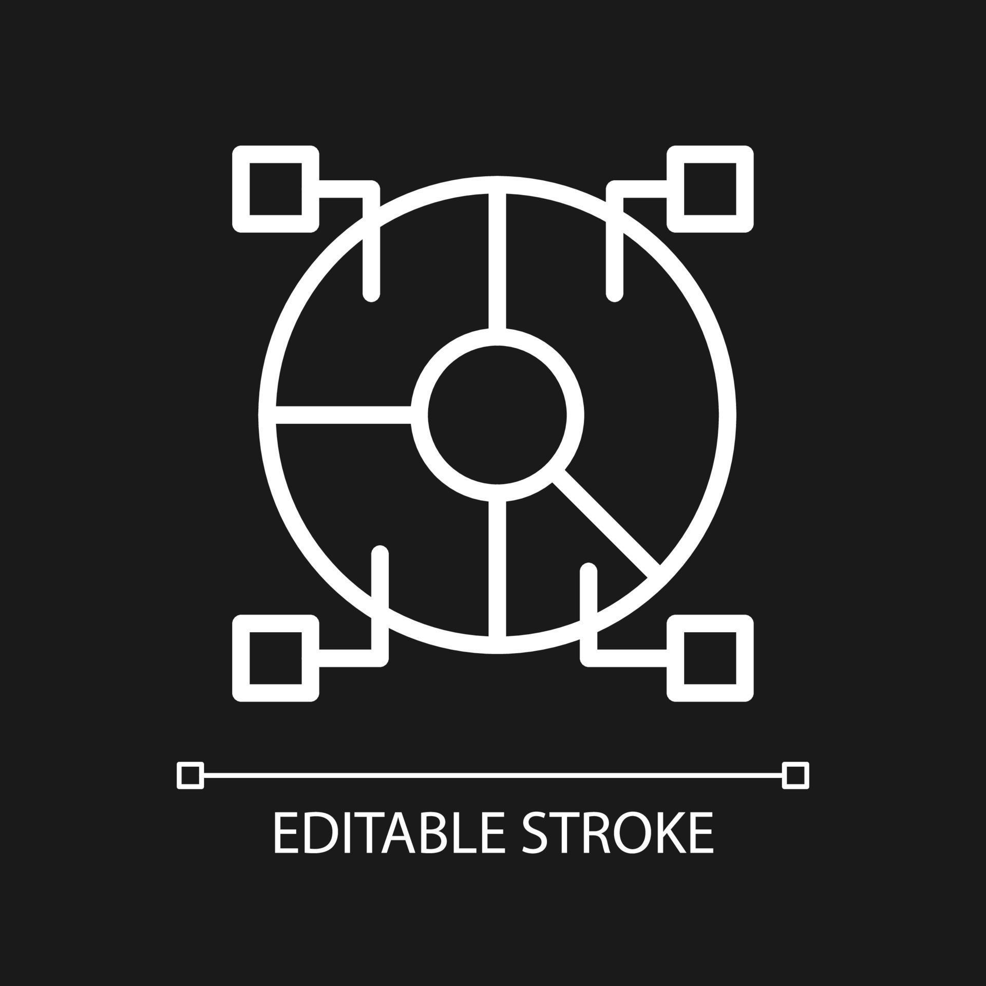 Data Set Analytics White Linear Pixel Perfect Icon For Dark Theme Thin Line Customizable