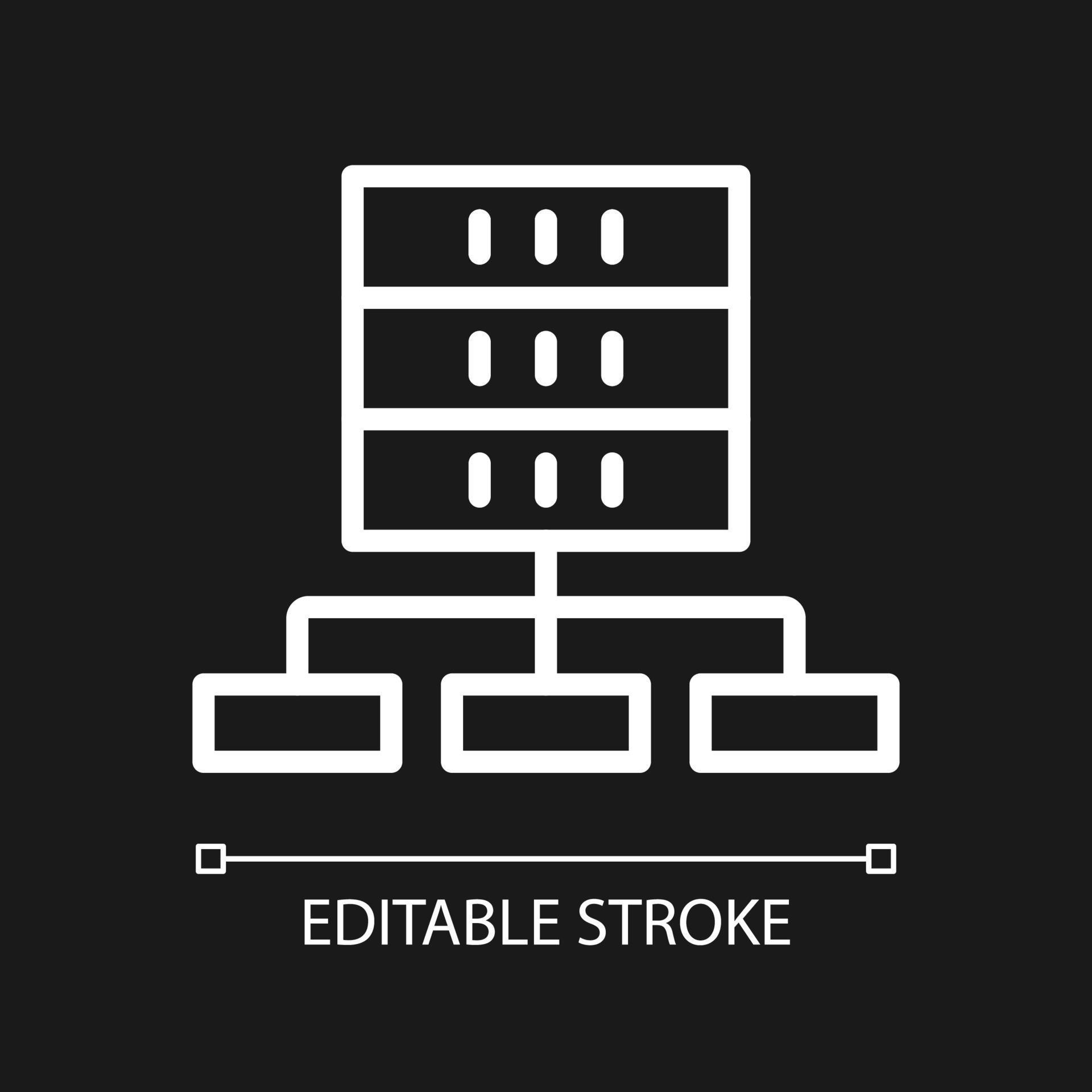 Data Set Technology White Linear Pixel Perfect Icon For Dark Theme Thin Line Customizable