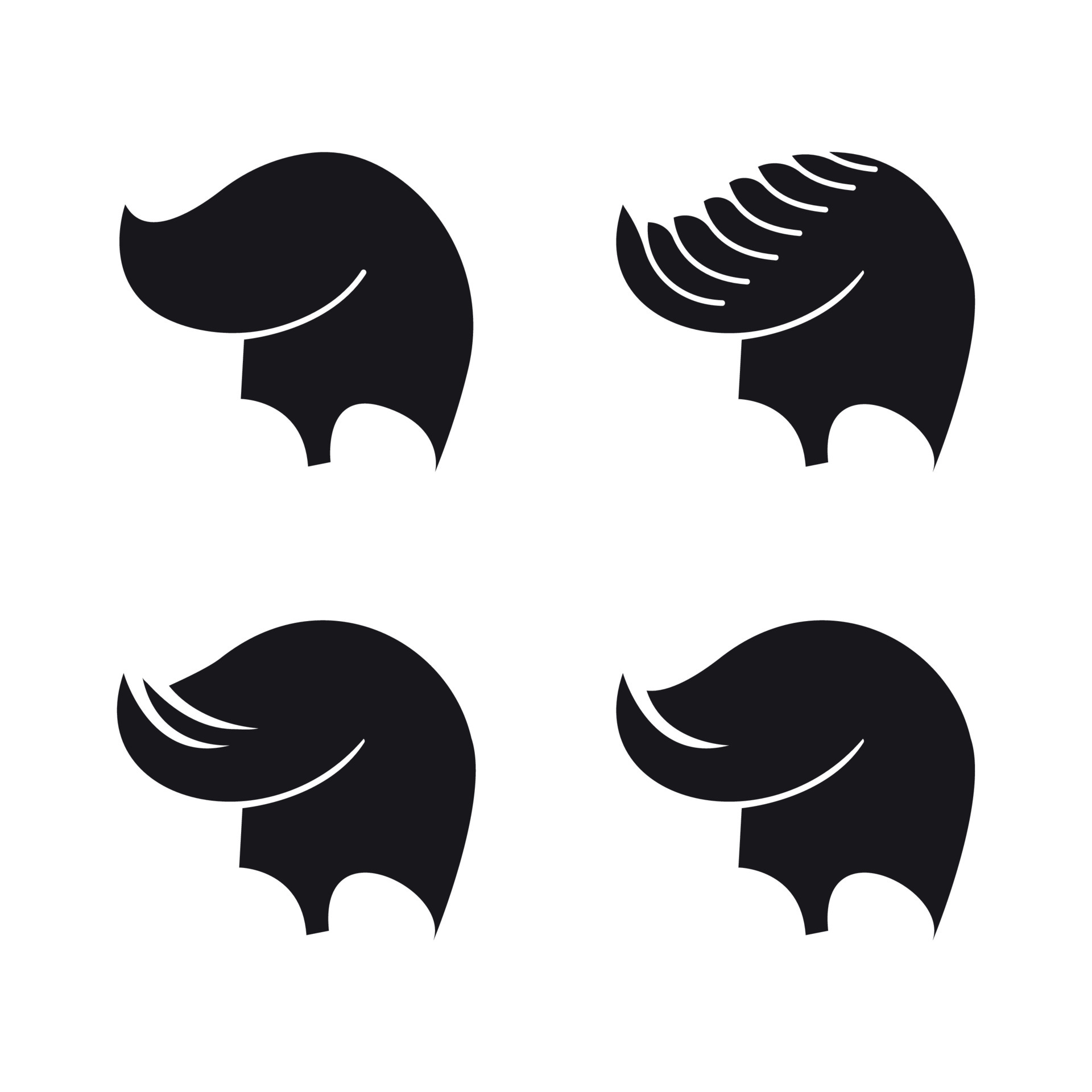 Men Hair Style Collection Set Vector Template Design 5257104 Vector Art