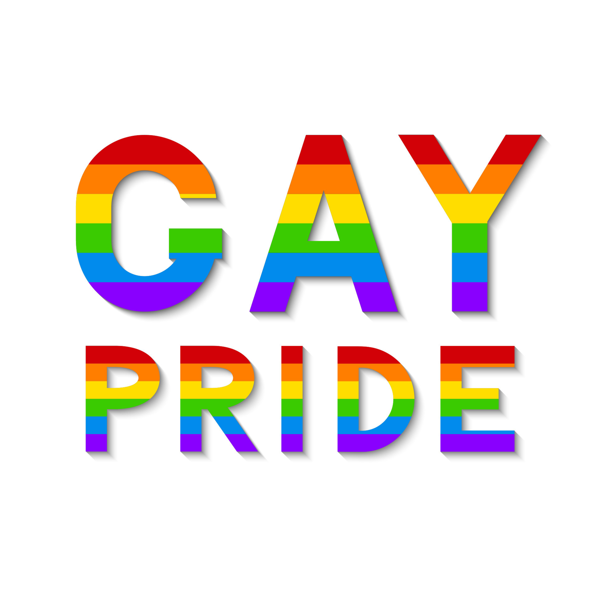 Gay Pride Colorful Lettering Letters In Colors Of Rainbow Lgbt