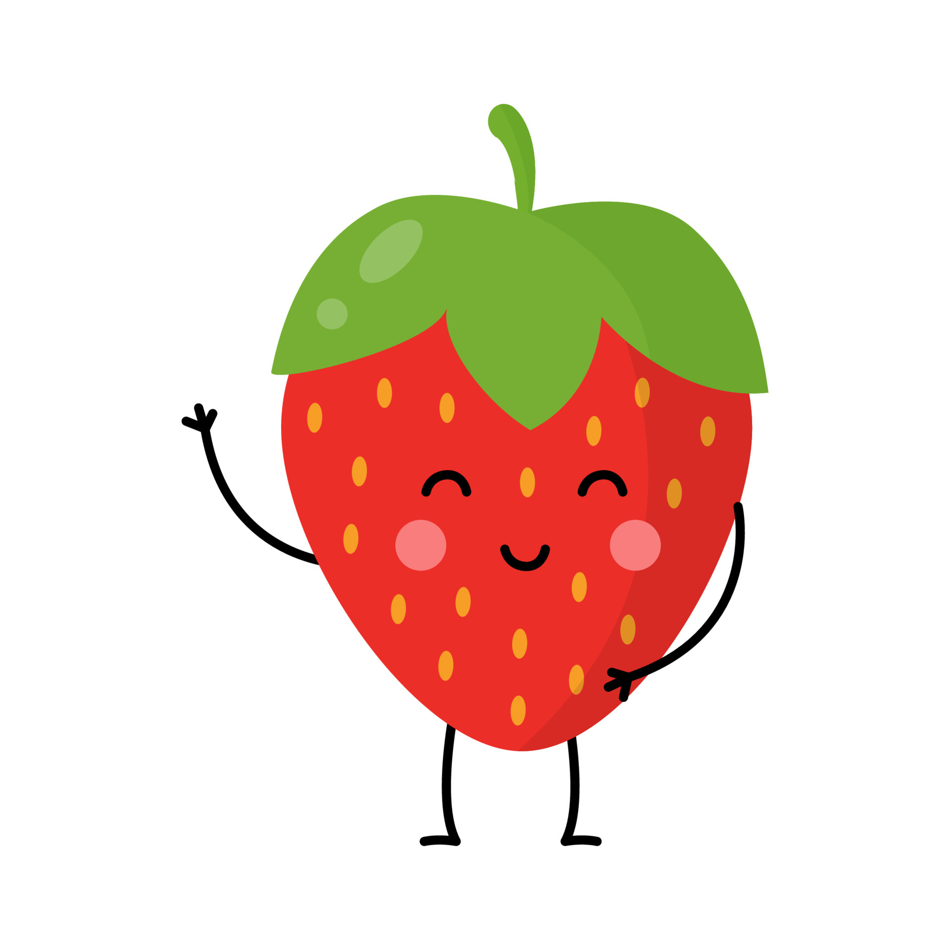 Vector Illustration Of Cute Strawberry Isolated On White Background