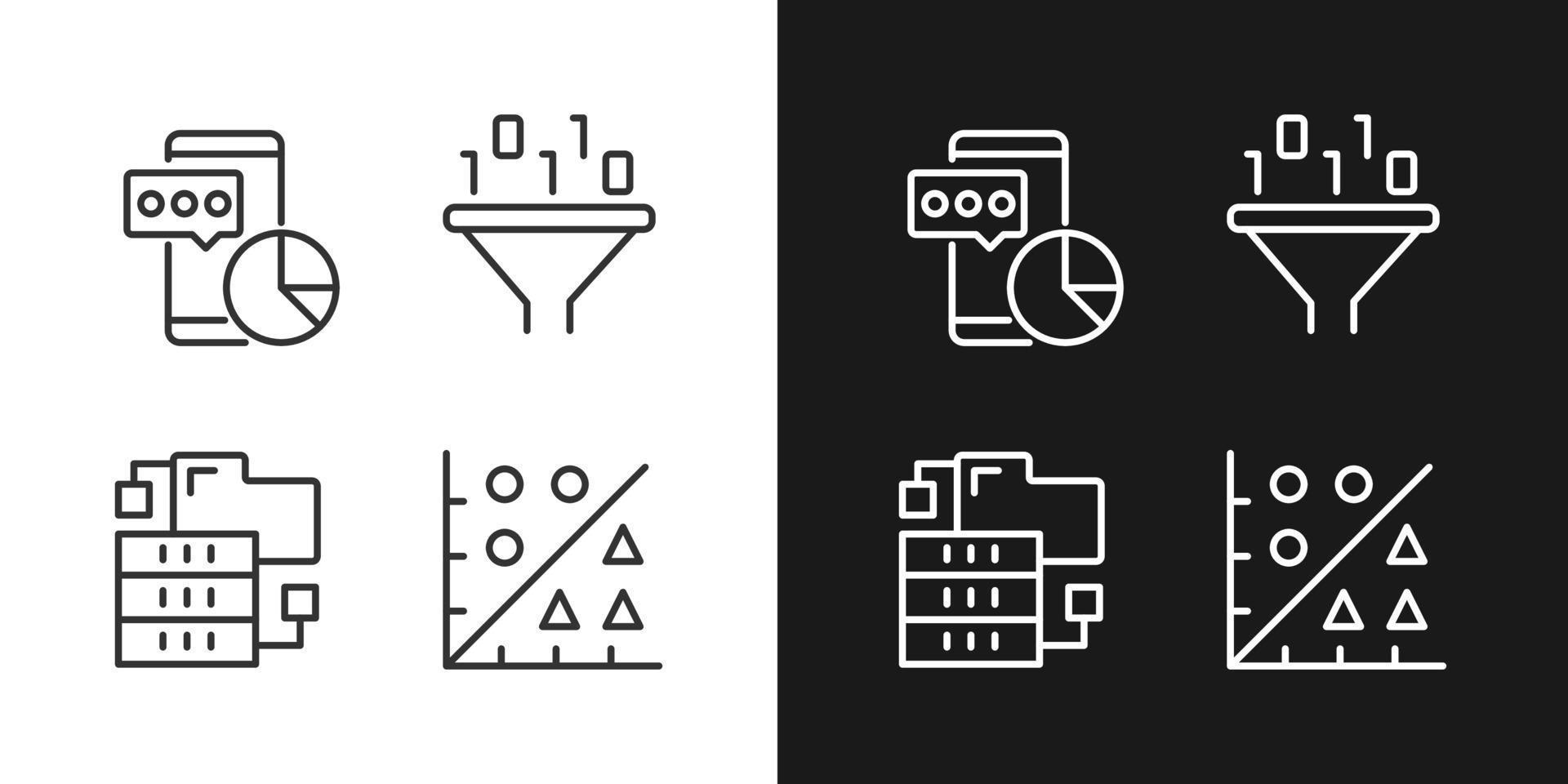 Data Mining Tools Linear Pixel Perfect Icons Set For Dark And Light Mode Techniques To Extract