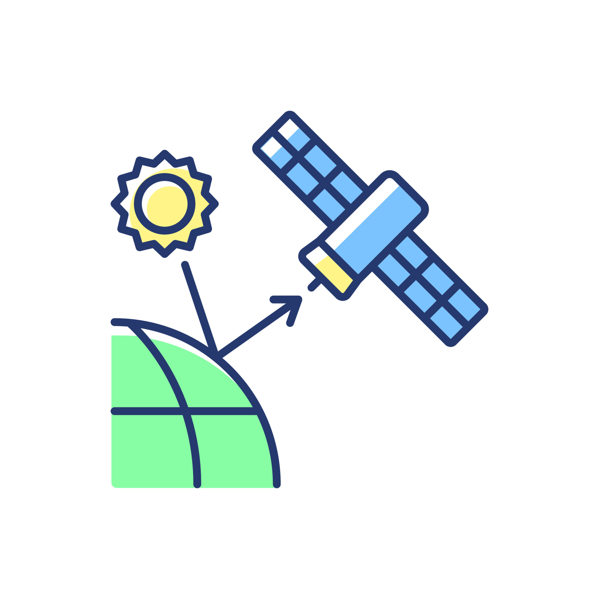 Remote sensing satellite blue, green RGB color icon. Digital Earth ... Remote sensing satellite blue, green RGB color icon. Digital Earth ...