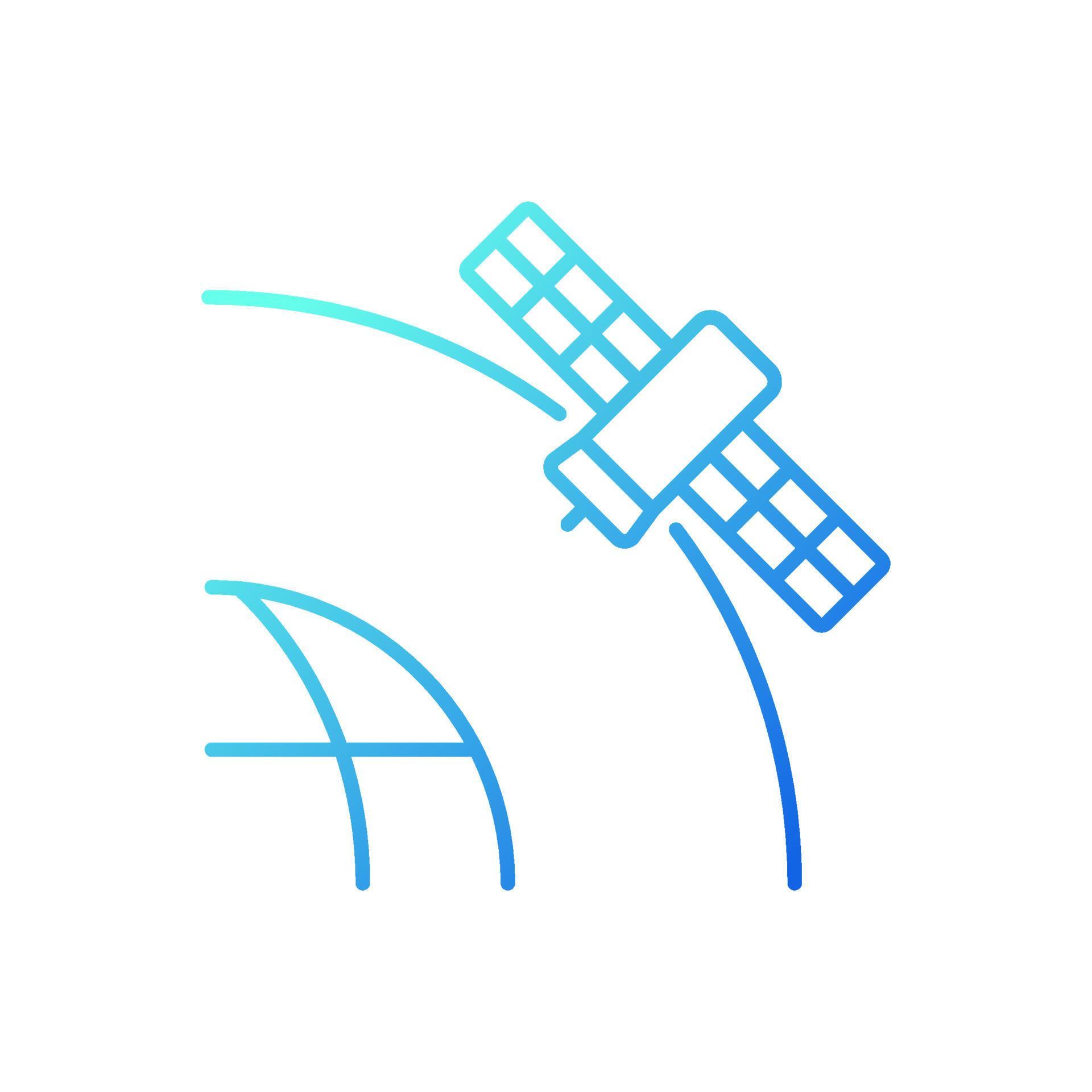 Geostationary Satellite Gradient Linear Vector Icon Rotation Of