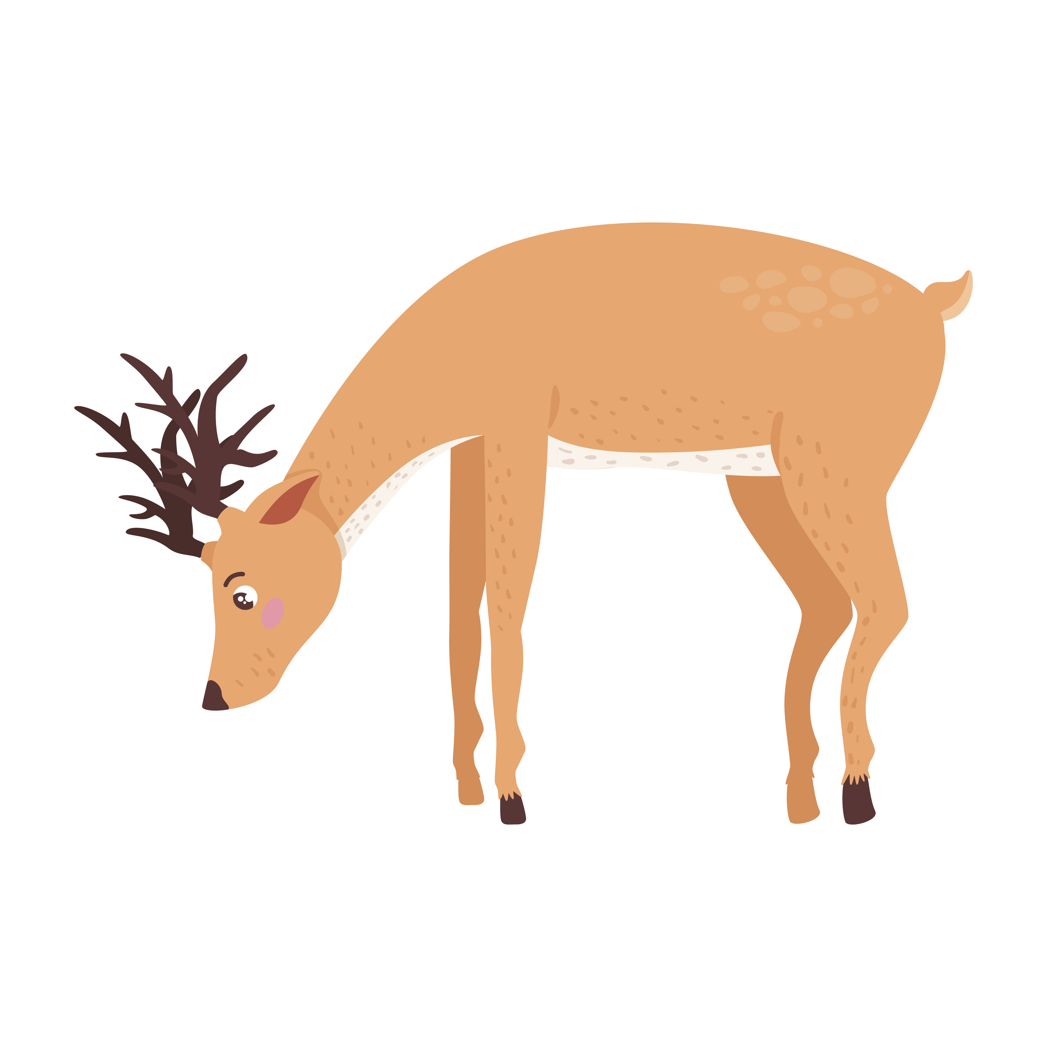 Cute Reindeer Eating 5259836 Vector Art At Vecteezy