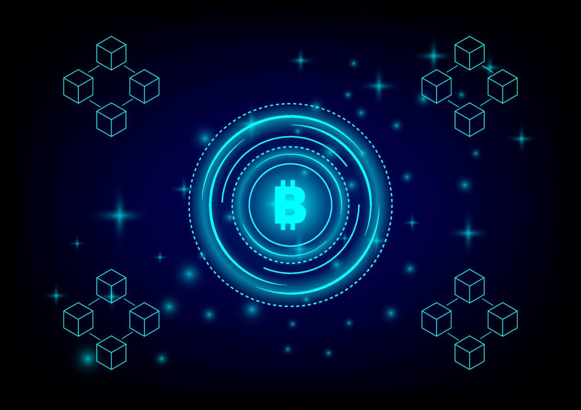 Business and technology concept. Cryptocurrency coin and blockchain ...