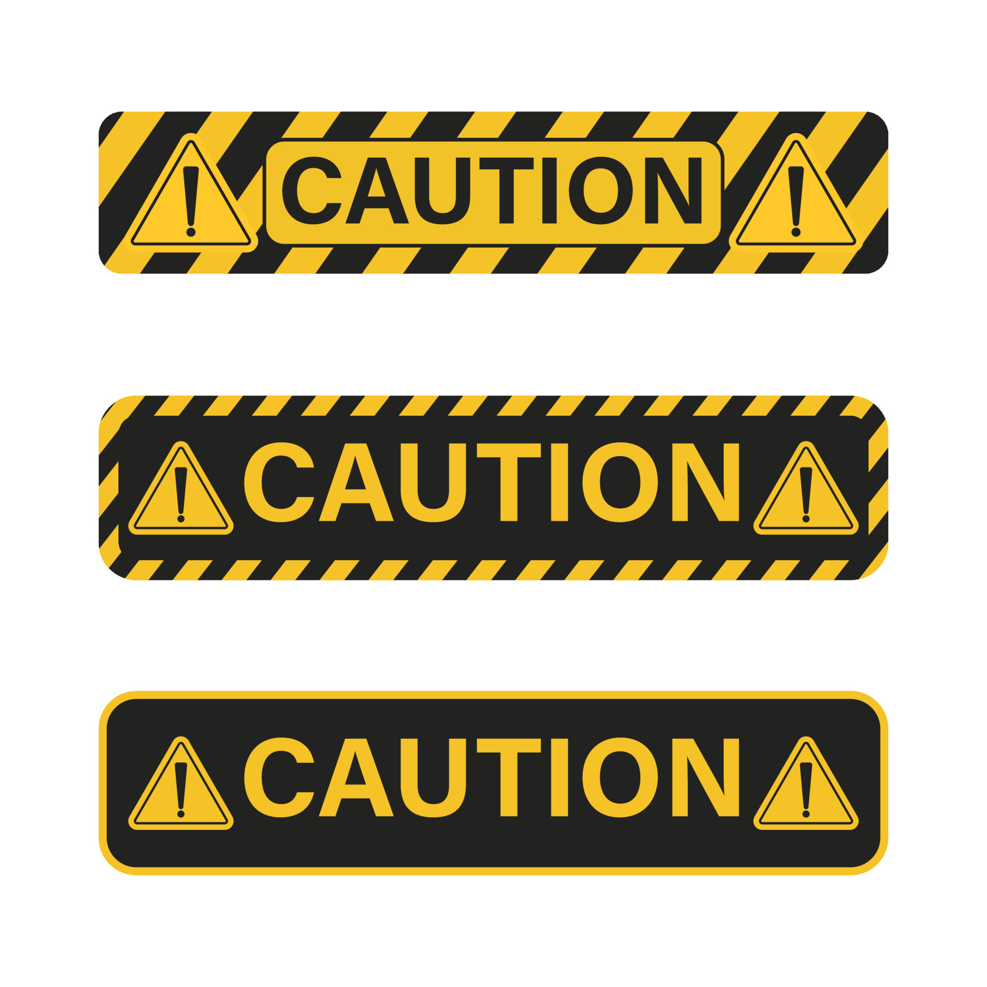 Caution danger sign set with yellow and black color. Warning sign for ... Caution danger sign set with yellow and black color. Warning sign for ...