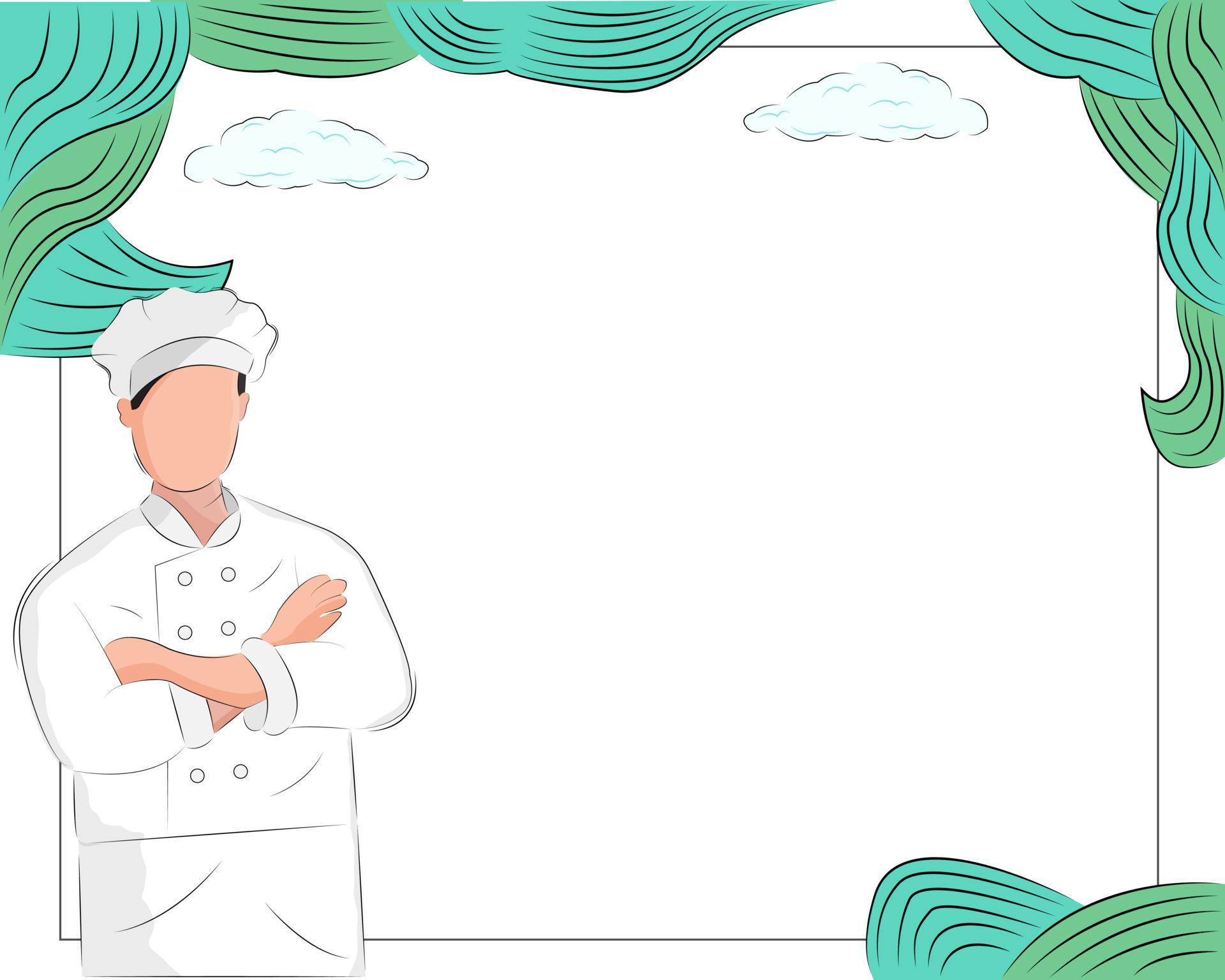 Illustration vector design of chef male background with blank copy ...