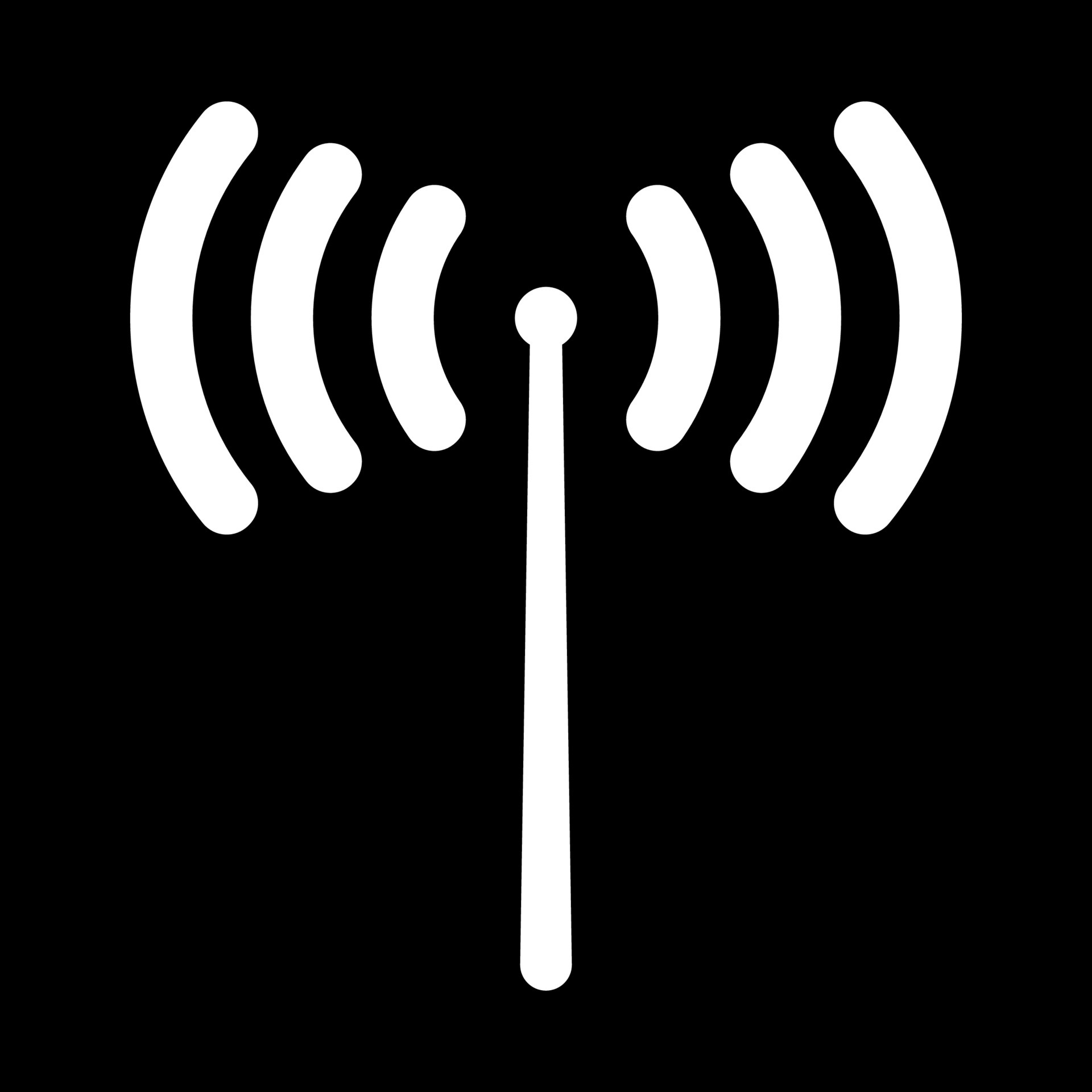 Radio signal icon white color vector illustration image flat style ... Radio signal icon white color vector illustration image flat style ...
