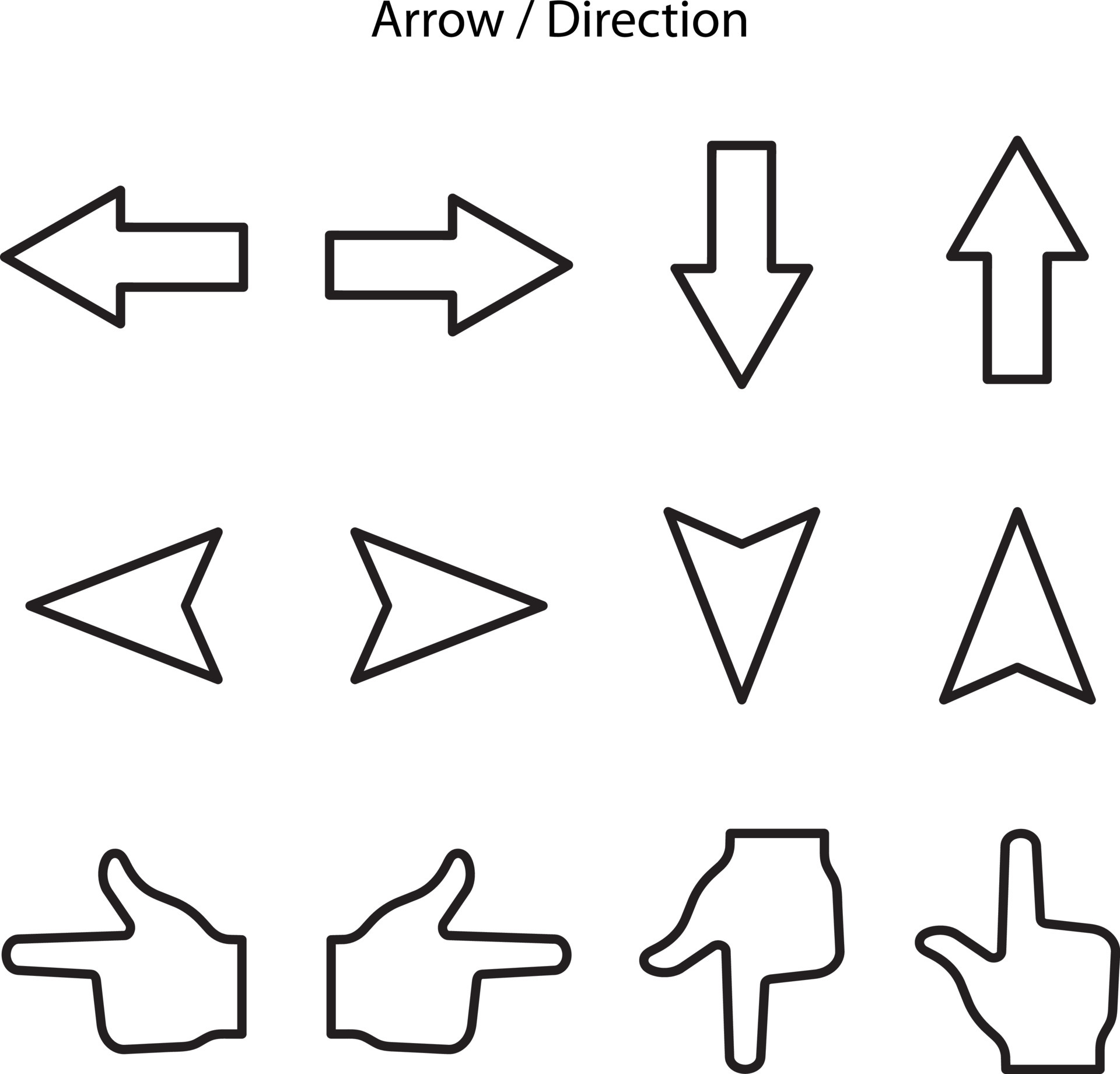 directions icon set isolated on white background from location ...