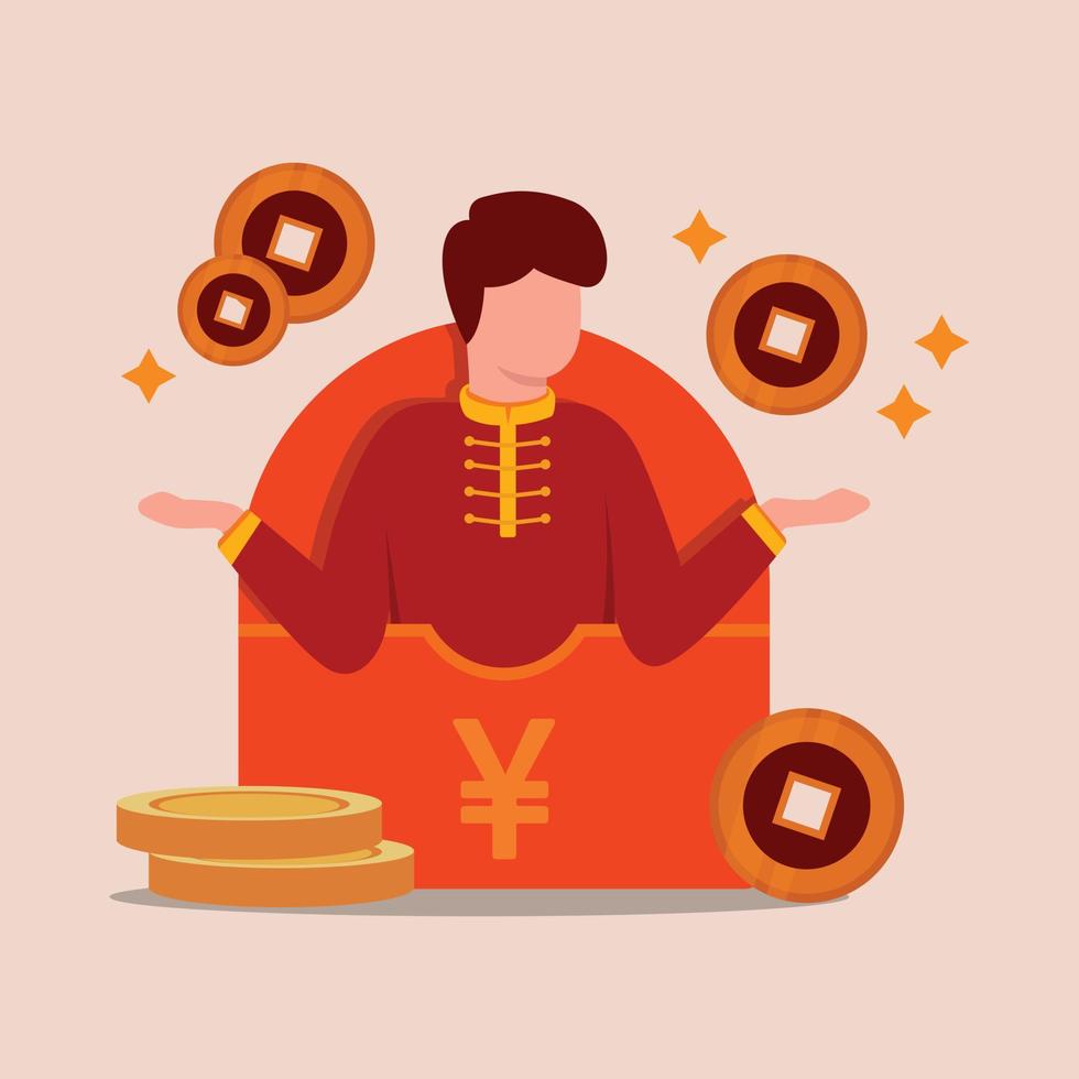 Chinese Boy Is Very Happy Gets Gold Coin Money At His Present Called chinese-boy-is-very-happy-gets-gold-coin-money-at-his-present-called