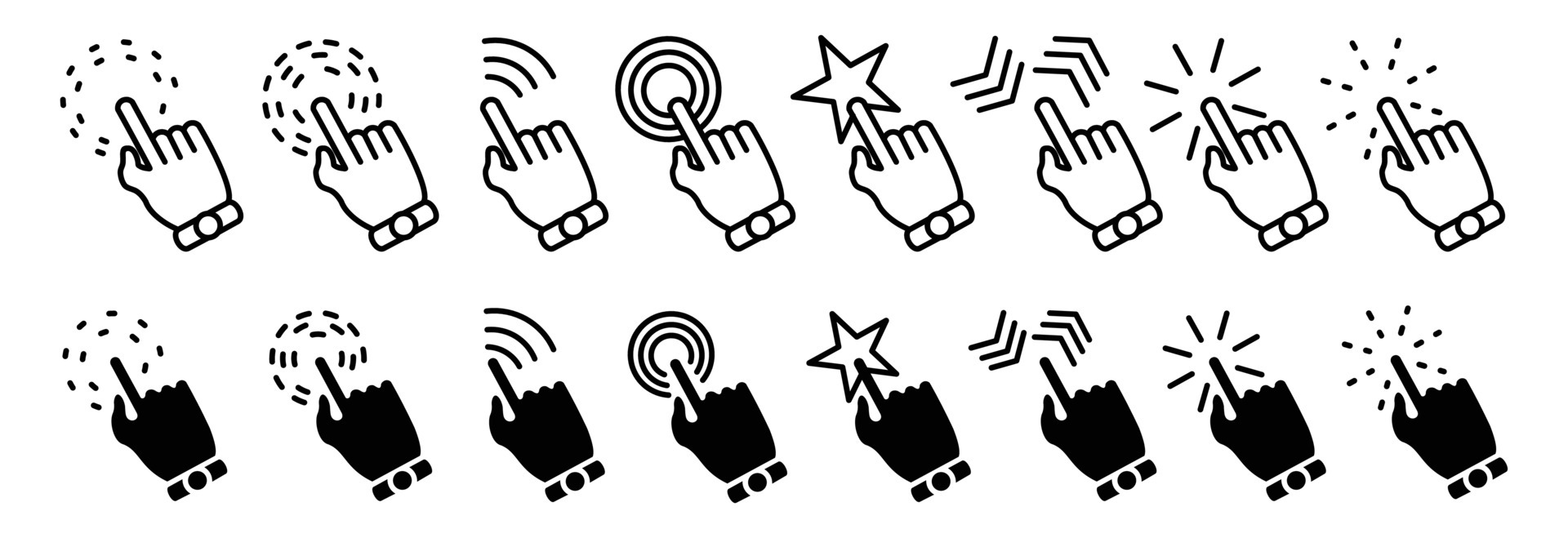 Mouse click cursor collection 5277575 Vector Art at Vecteezy