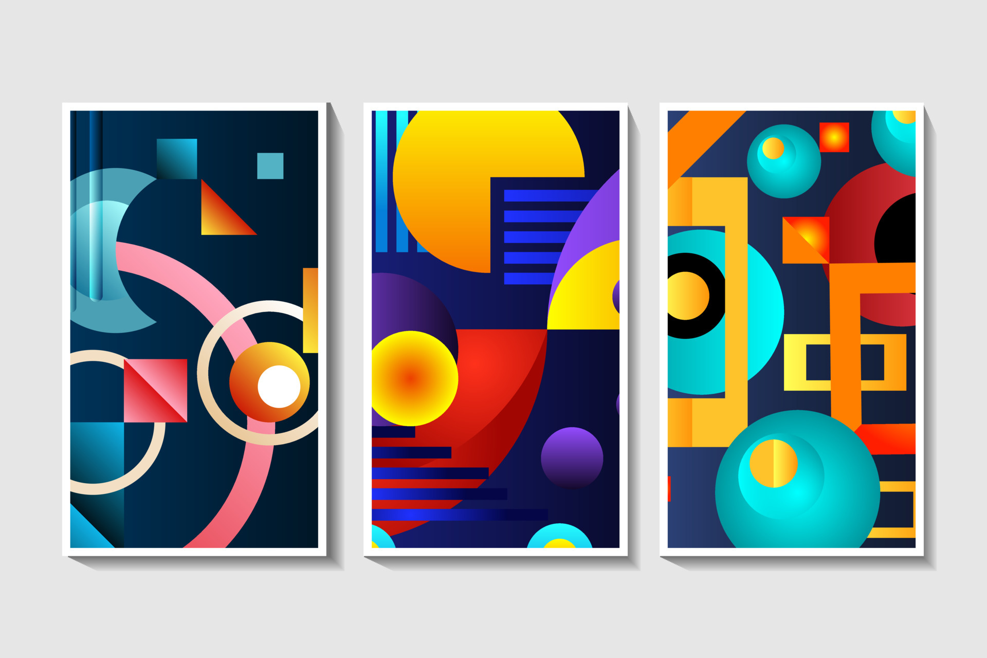 color block background set Gradient geometric background 5278020 Vector ...