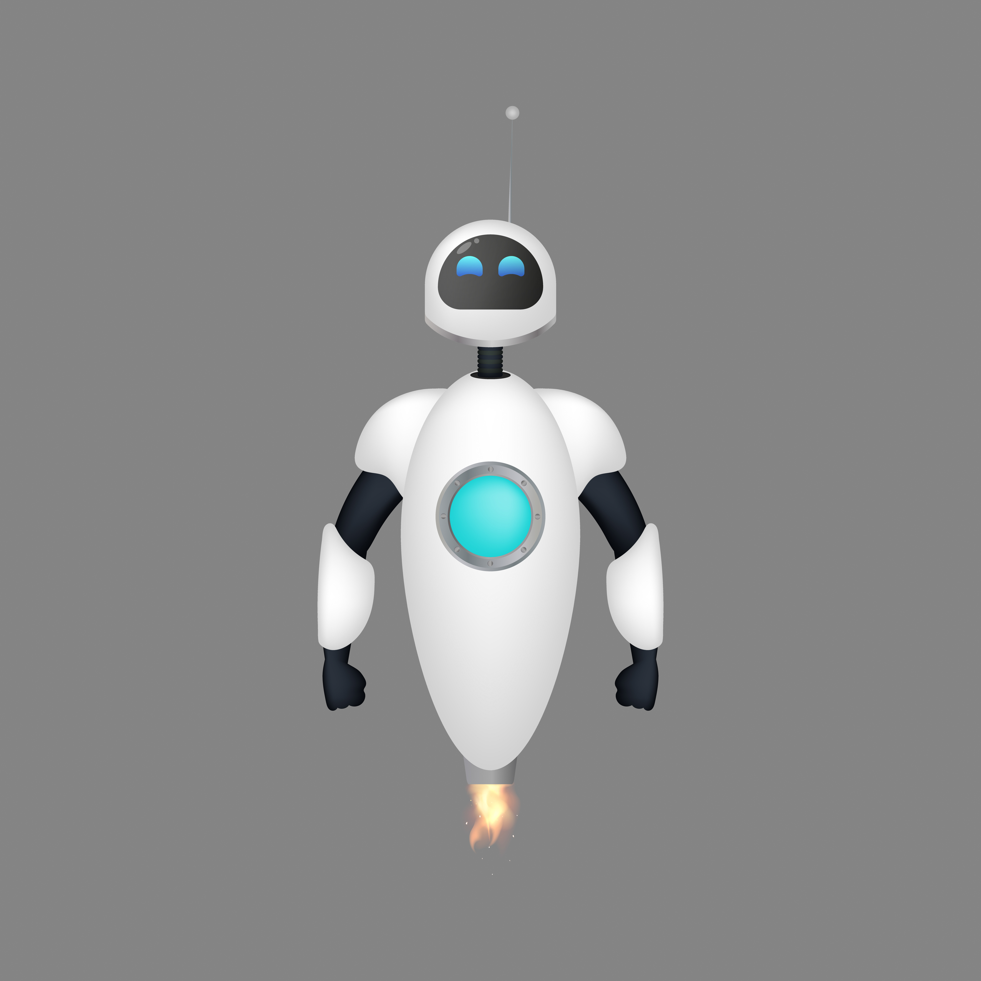 White flying robot. Large chat bot. Good for app design. Realistic ... White flying robot. Large chat bot. Good for app design. Realistic ...