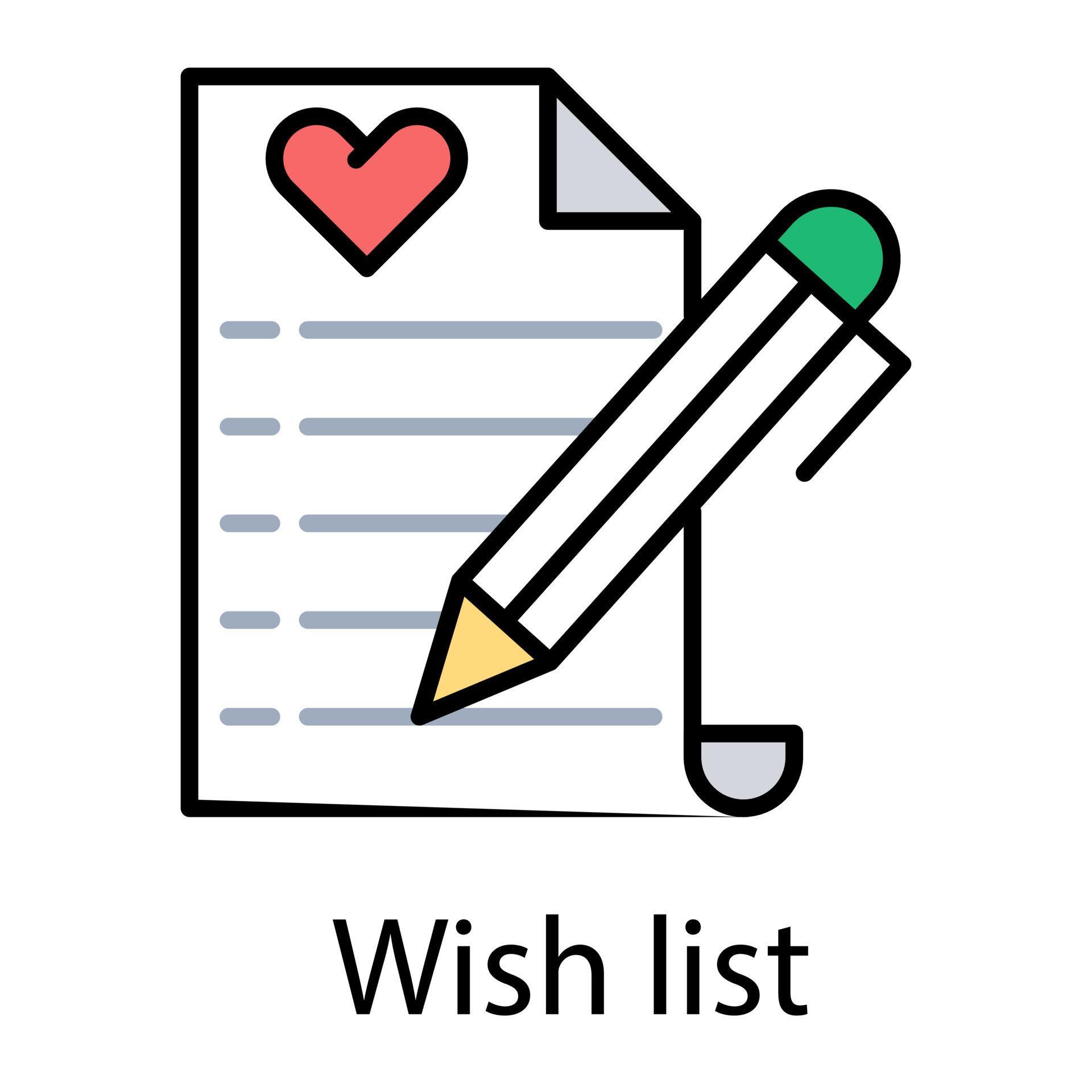 Trendy Wishlist Concepts 5280586 Vector Art at Vecteezy