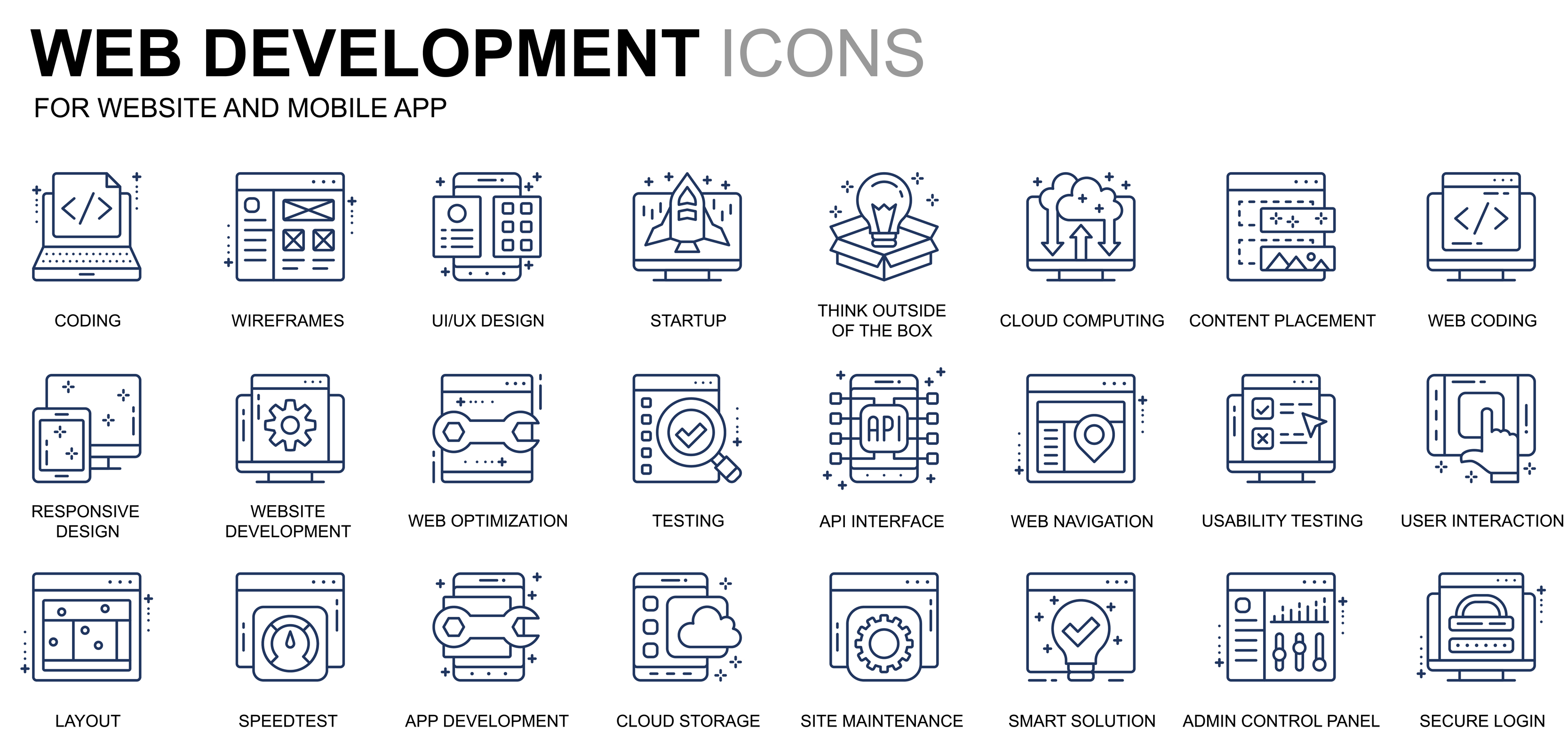 Simple Set Web Disign and Development Line Icons for Website and Mobile ...