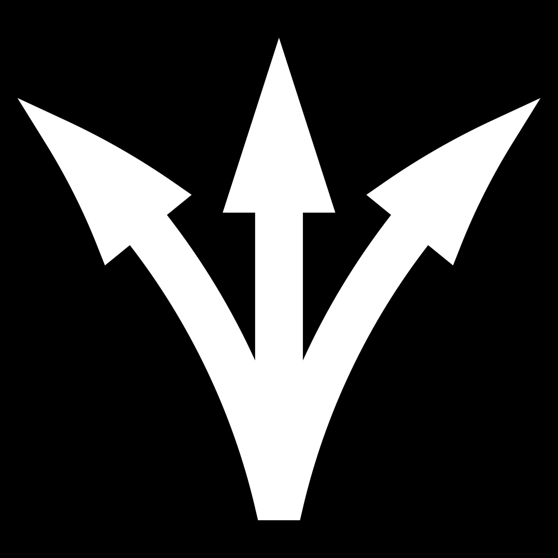 Three Way Direction Arrow Icon White Color 5283785 Vector Art At Vecteezy