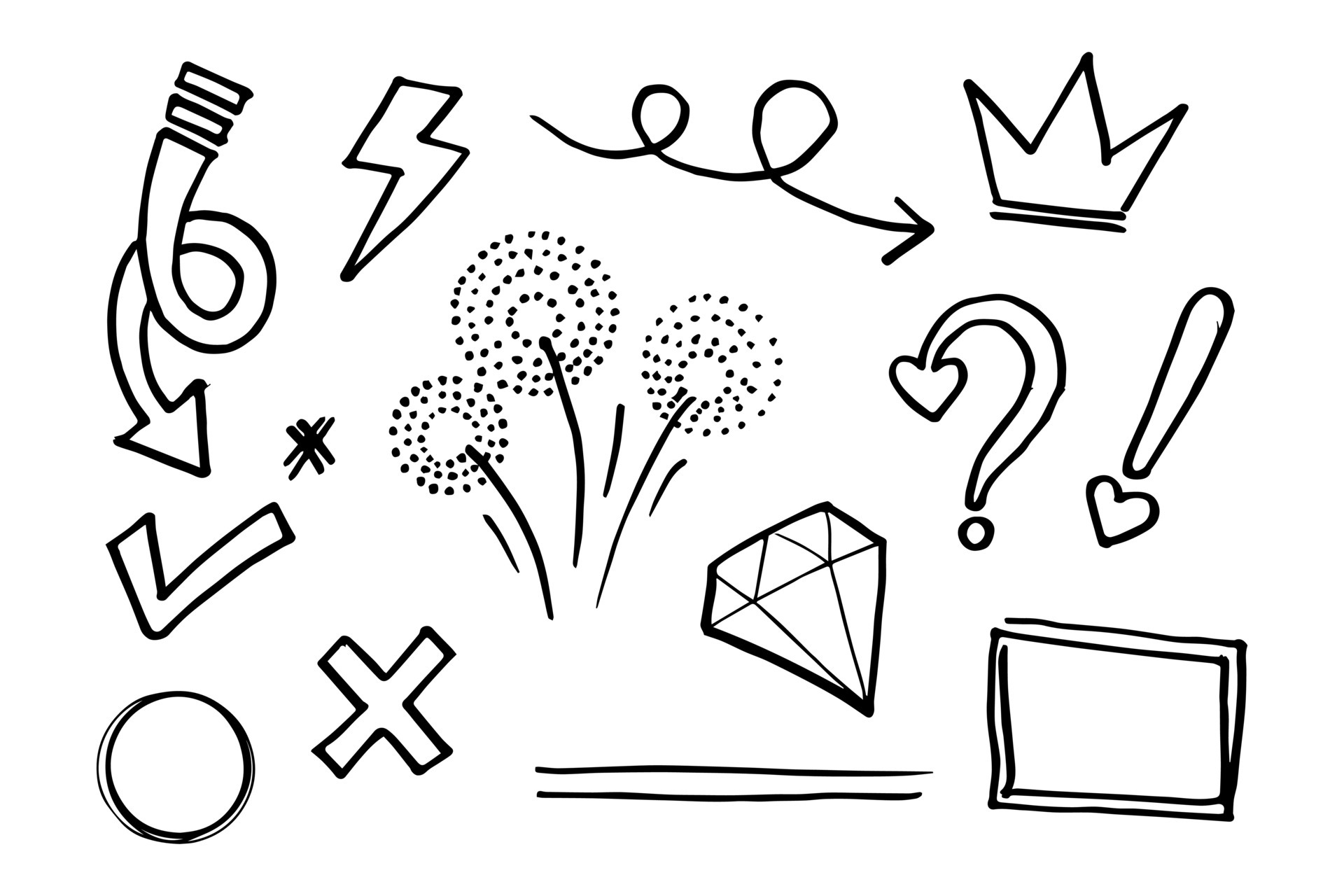 Doodle element vector set, for concept design. 5292446 Vector Art at ...