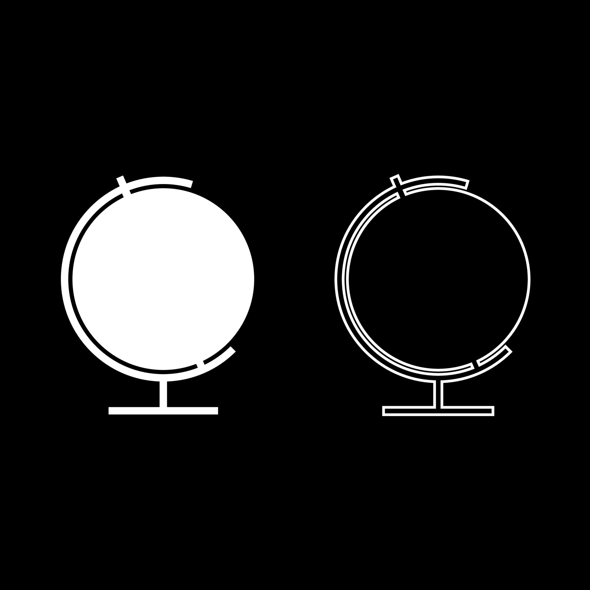 Globe icon set white color illustration flat style simple image 5298224 ...