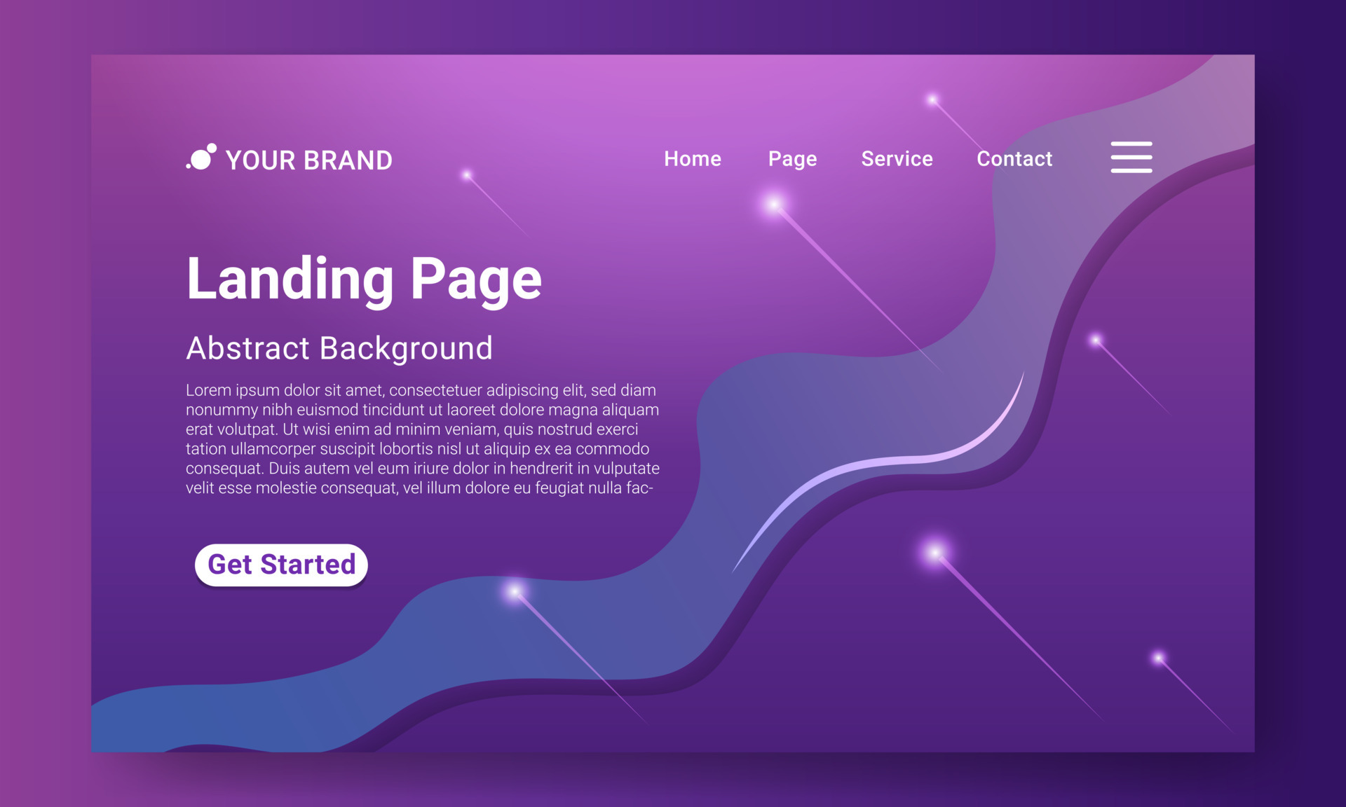 Landing Page Website Template Vector. Abstract colorful gradient ... Landing Page Website Template Vector. Abstract colorful gradient ...