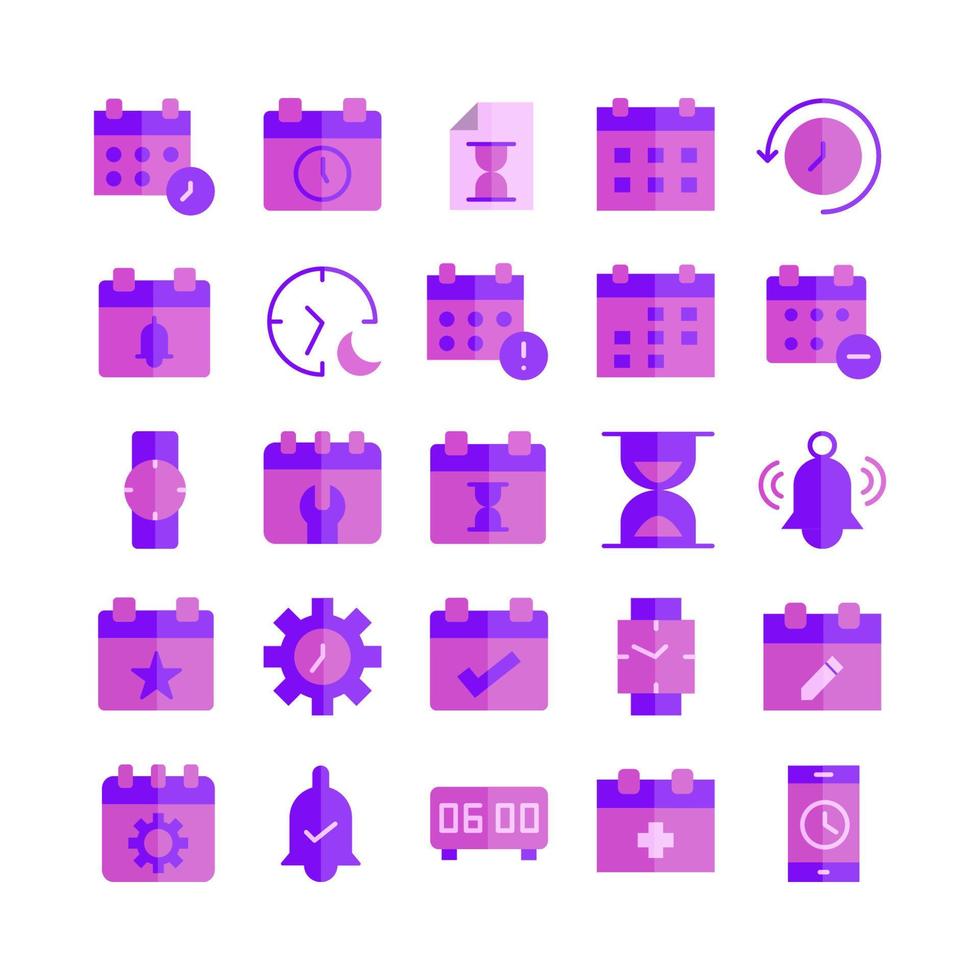 Time and Date icon set vector flat for website, mobile app ...