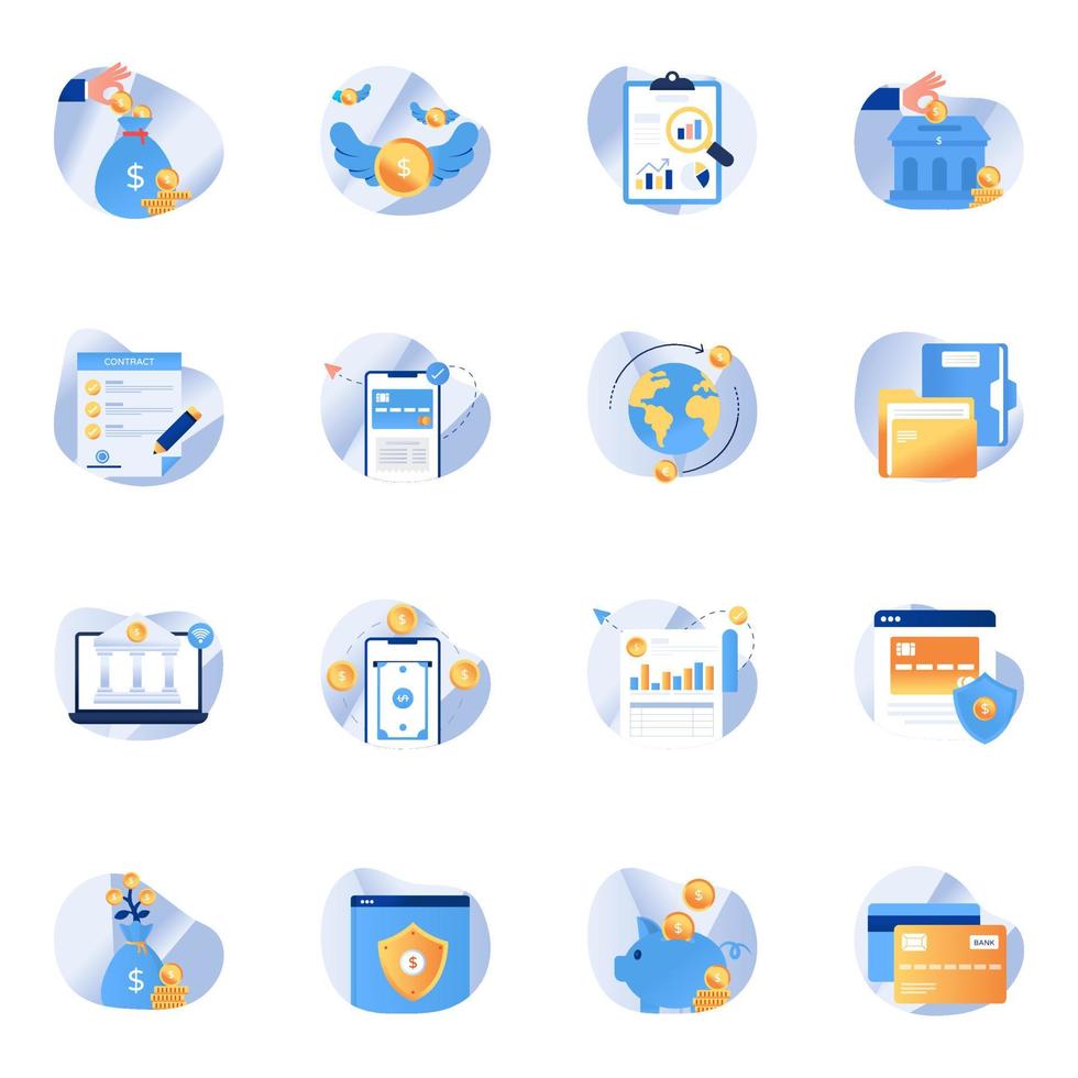 Pack of Finance Flat Icons 5310497 Vector Art at Vecteezy