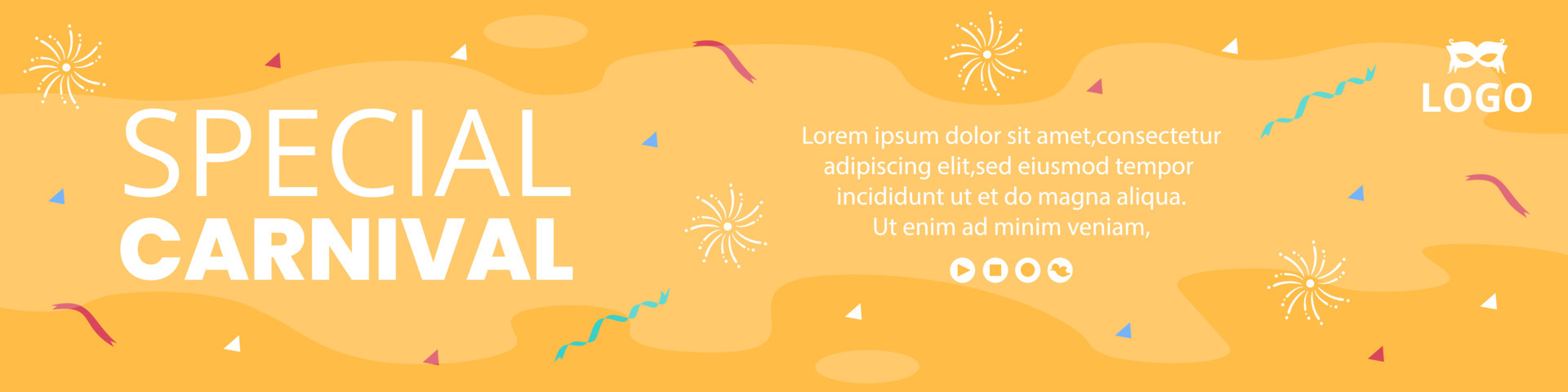 Happy Carnival Celebration Banner Template Flat Illustration Editable ...