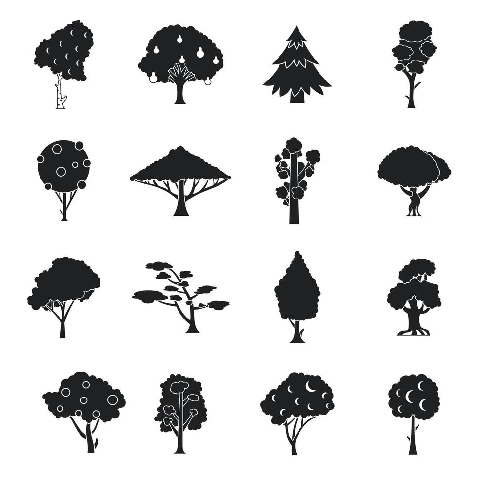 Trees icons set, simple style 5314594 Vector Art at Vecteezy