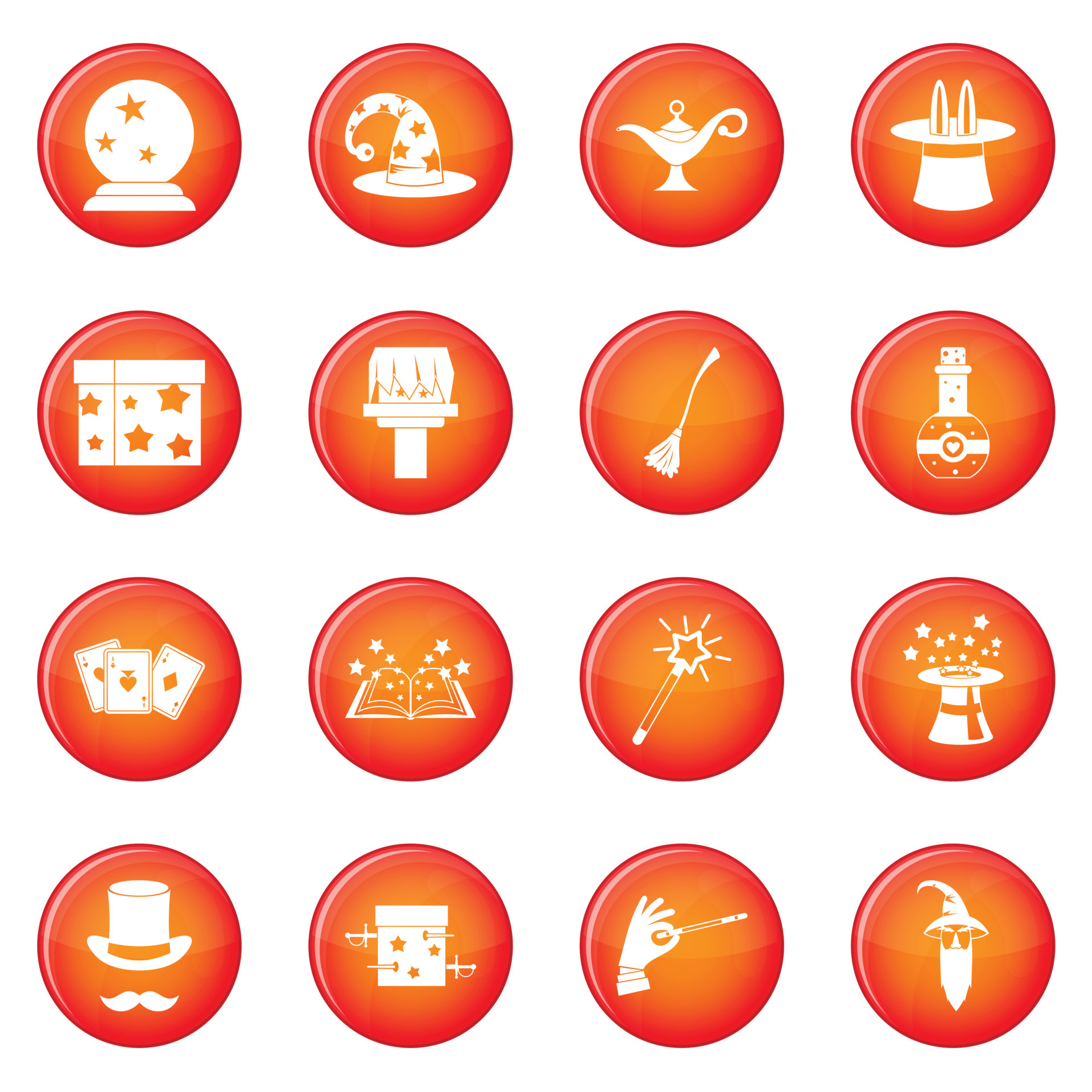 Magic icons vector set 5314607 Vector Art at Vecteezy
