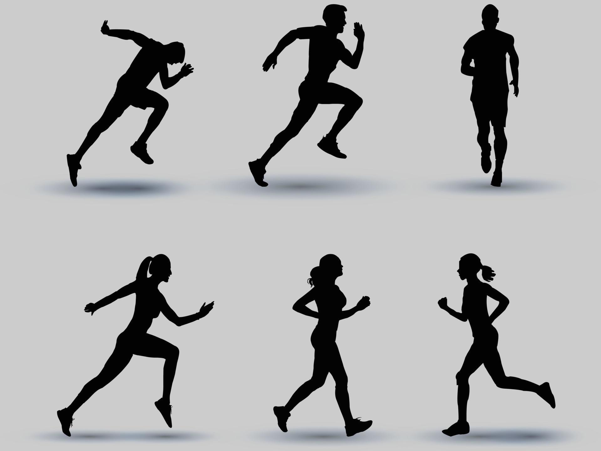 Set running silhouettes. Vector illustration Man and Woman 5317165 ...